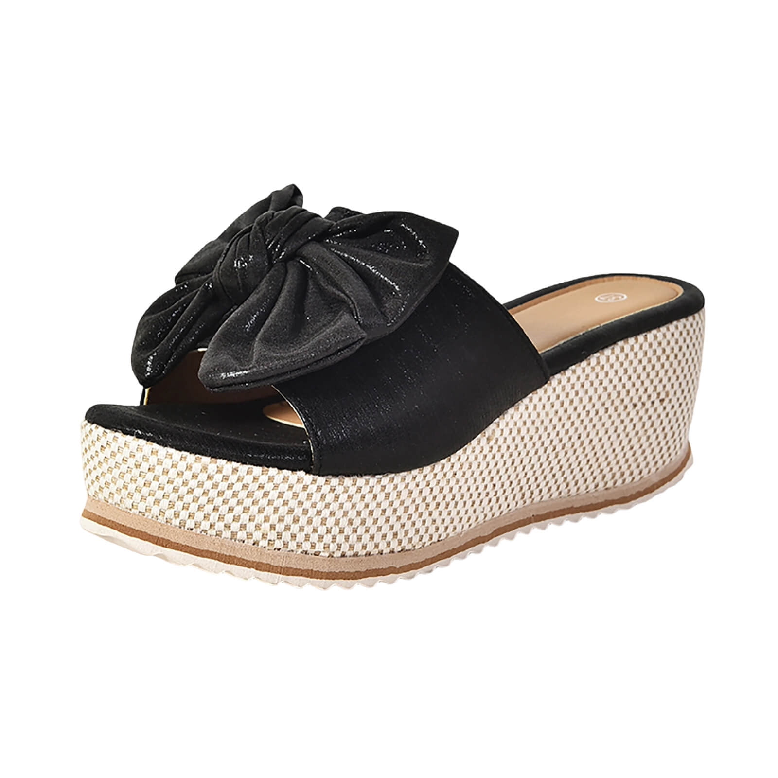 Narveanno Bow Wedge Sandals for Women Platform Sandals Slides Open Toe ...