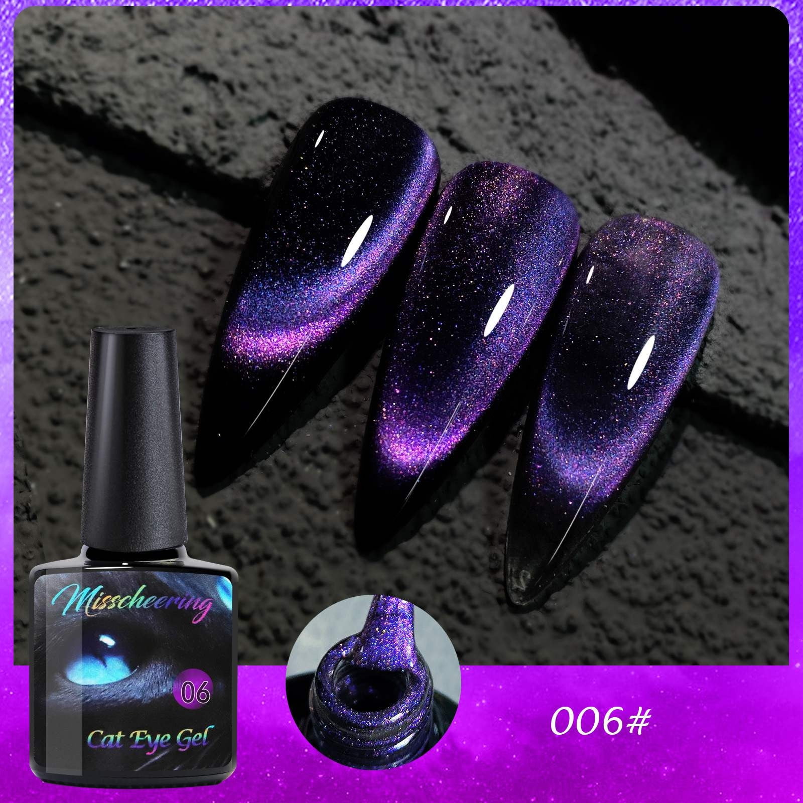Narveanno Deals Colorful Crystal Cat's Eye Flickering Dark Female Celestial Nail Polish, 8ml ...
