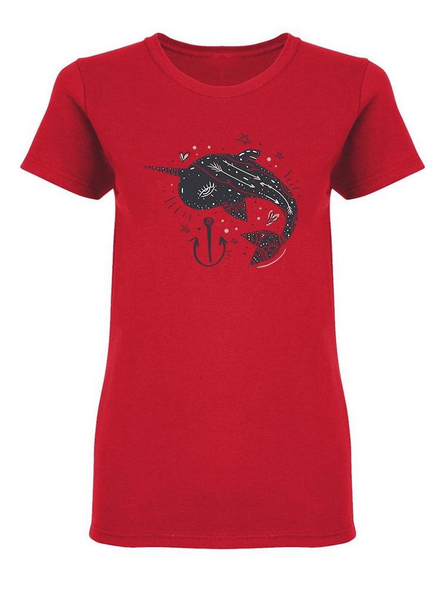 Narwhal With Anchor Shaped T-Shirt Women -Image by Shutterstock, Female ...