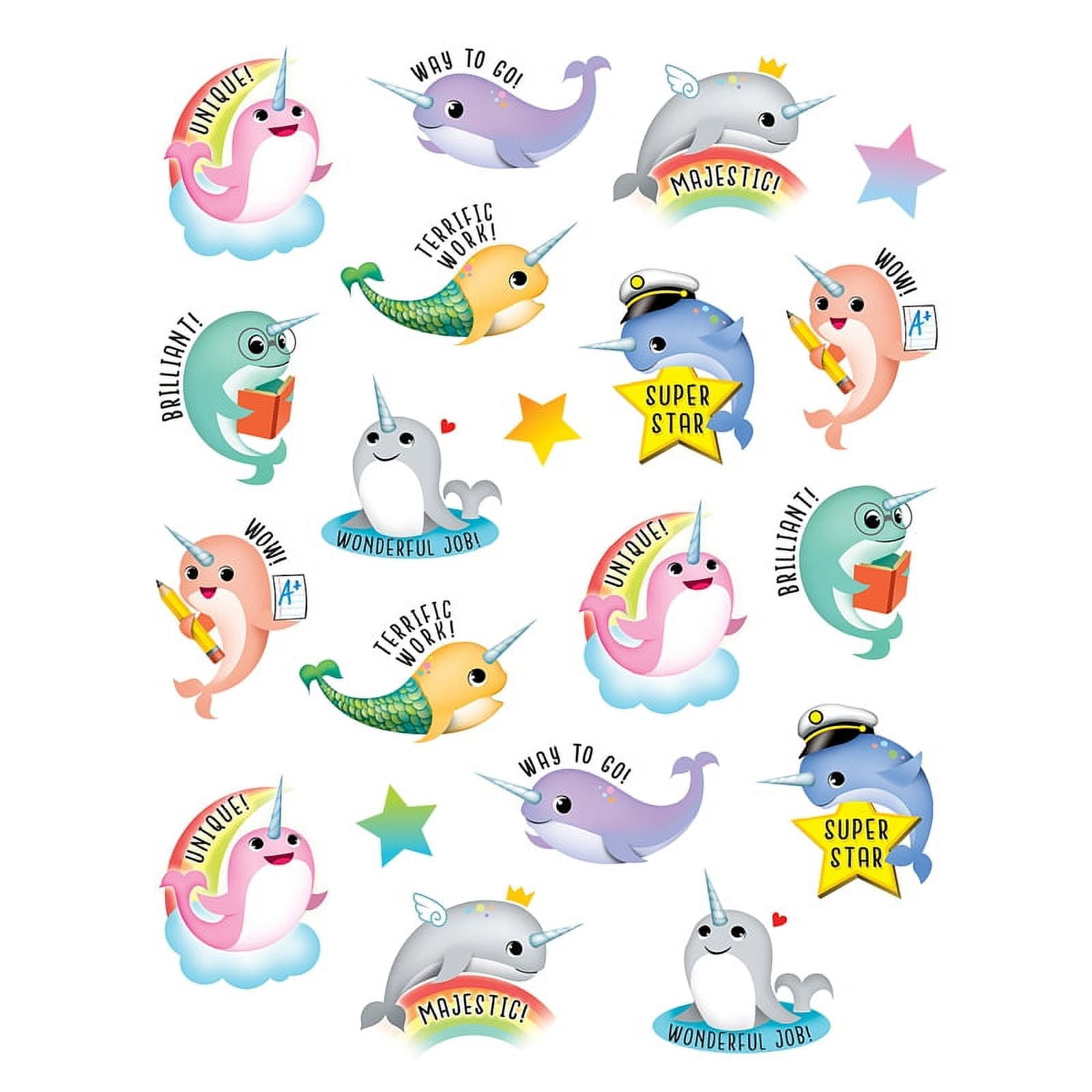Teacher Created Narwhals Stickers, 120 Count (TCR 8198) - Walmart.com