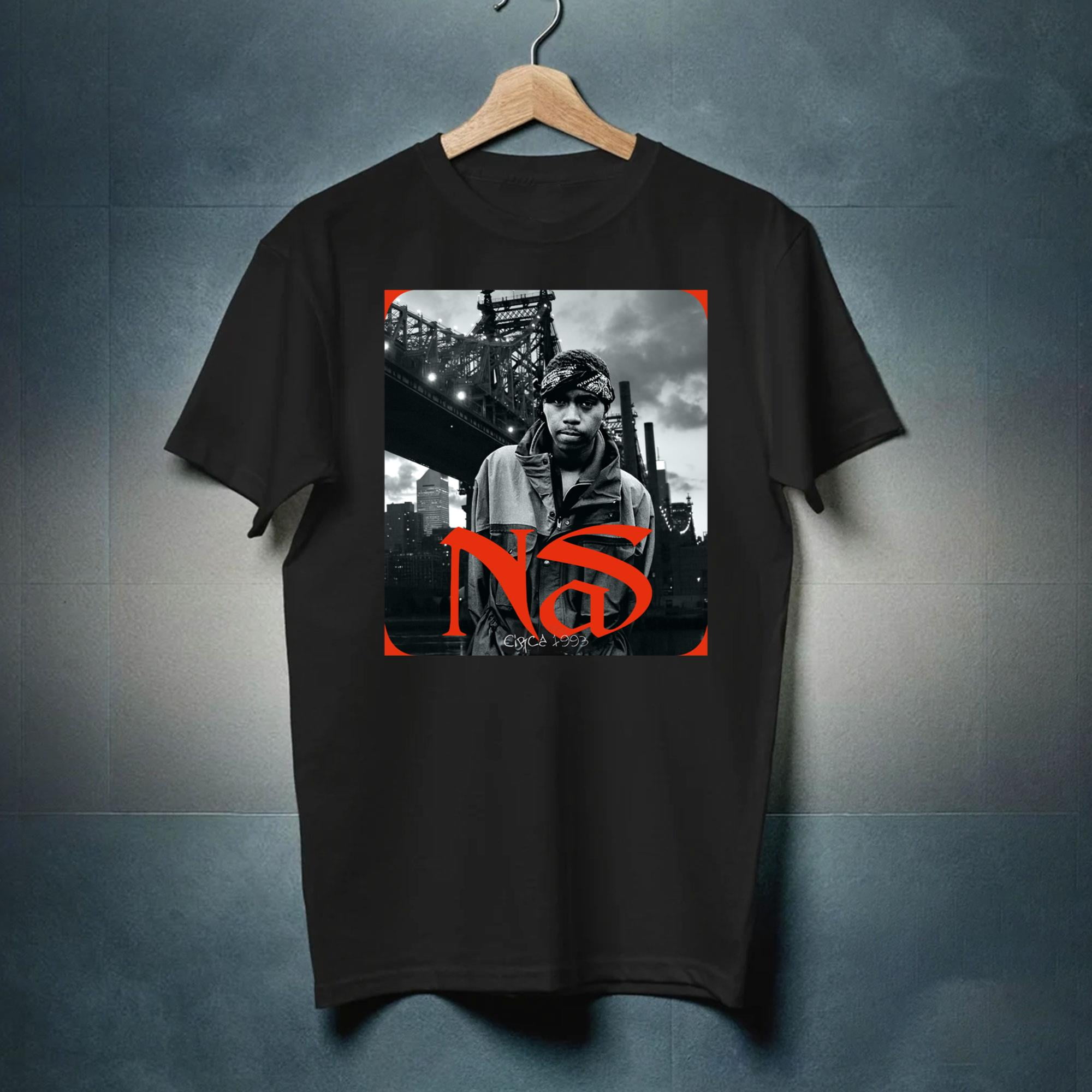 Nas Circa 1993 Tee Rare B&W of Hip-hop Music Legend Nas Shirt Rapper ...