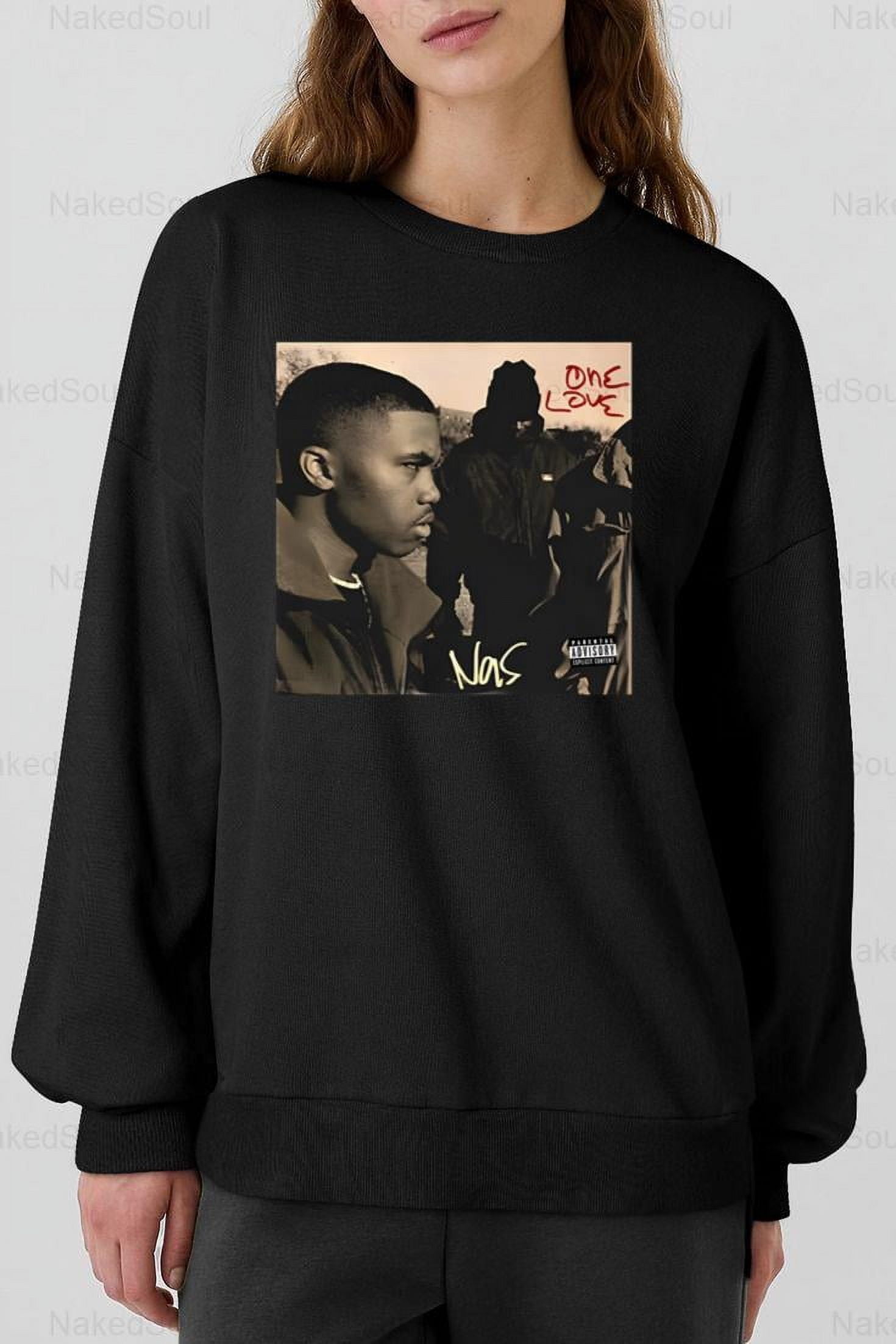 Nas One Love Sweatshirt Hip Hop Music Album Cover Art - Walmart.com