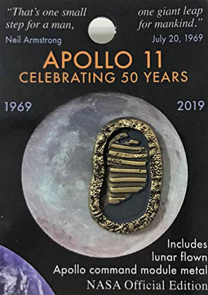 Nasa Apollo 11 Foot Prints 50th Anniversary Lapel Pin Contains Flown ...