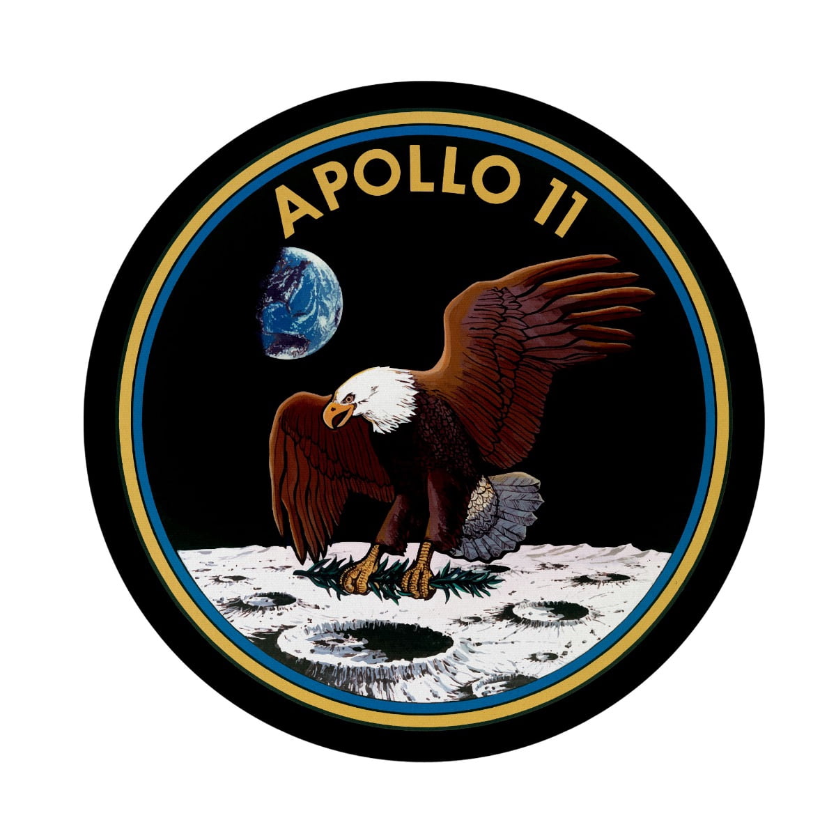 Nasa Apollo 11 Patch 7.5" Round Mousepad - Walmart.com