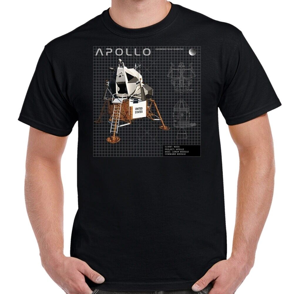 Nasa Apollo Lunar Module and Lander Grid Design T-Shirt - Walmart.com