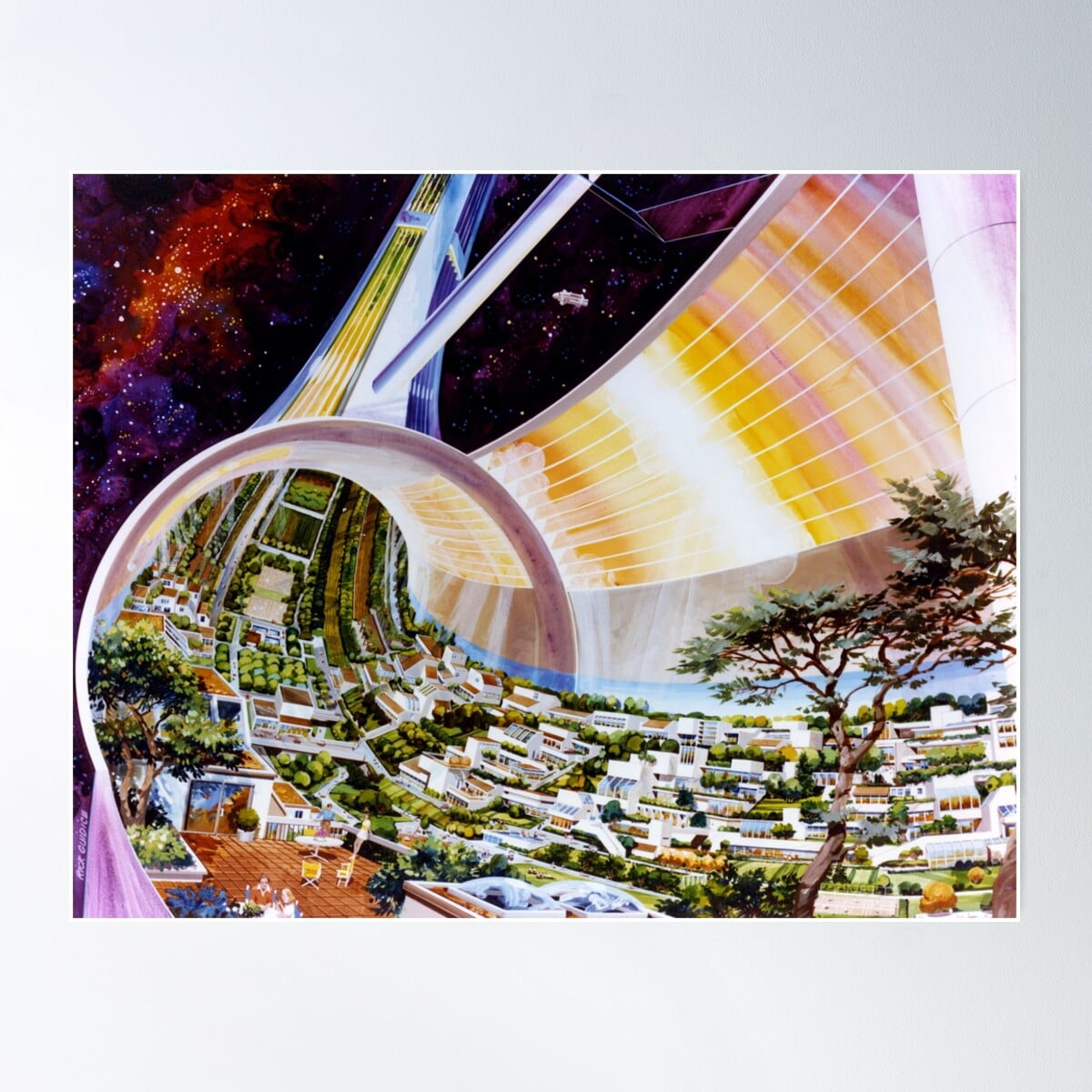 Nasa Arc Stanford Torus Space Colony Art Poster Wall Art, Modern Wall ...