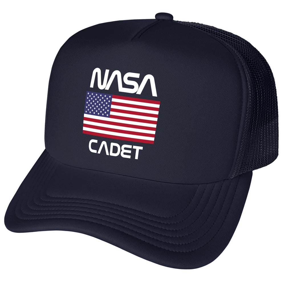 Nasa Cadet American Flag Foam Snapback Trucker Hat - Unisex for Men and ...