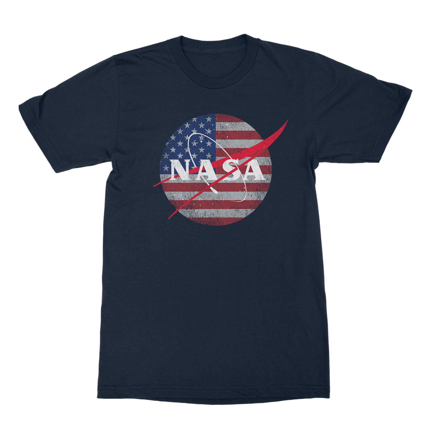 Nasa Classic Logo Over U.S. Flag Men T-Shirt, Male x-Large - Walmart.com