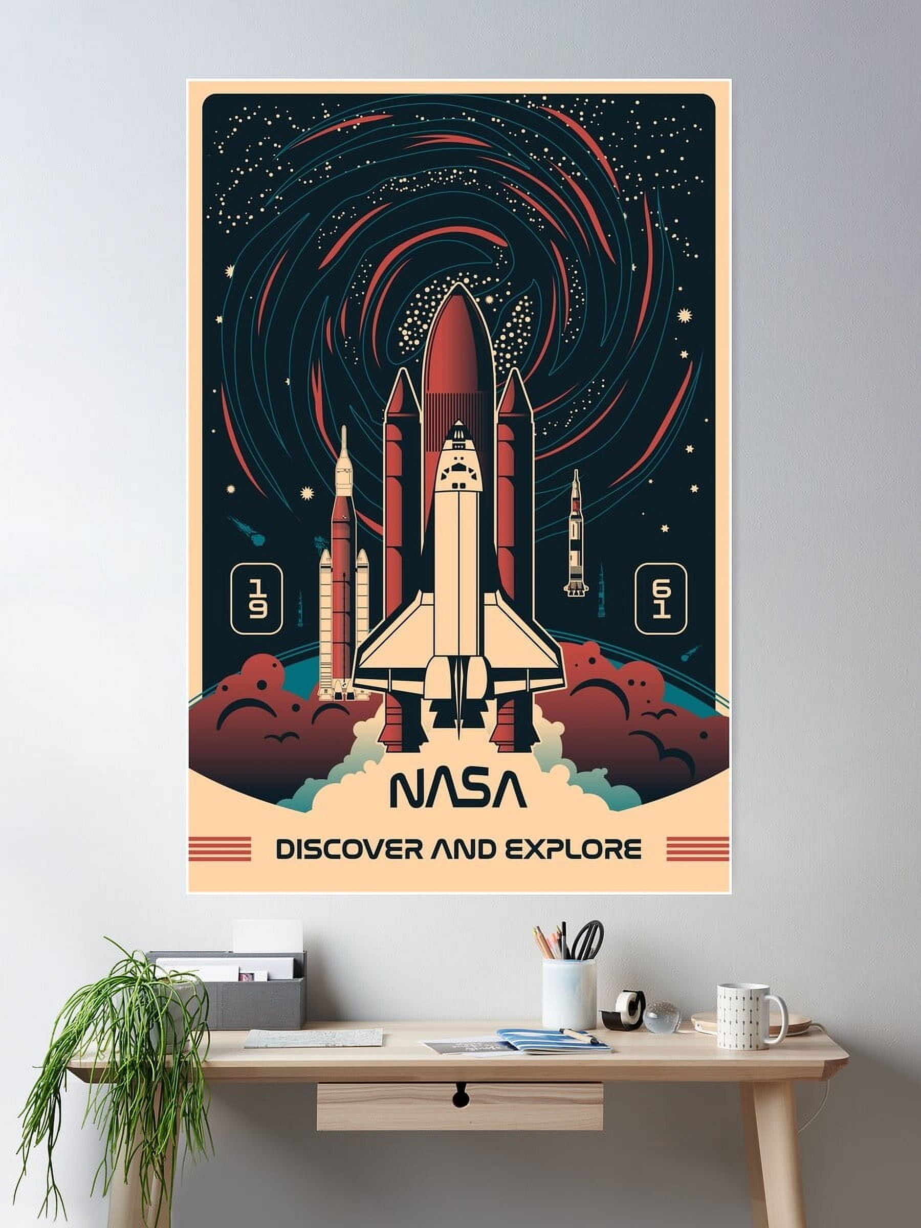 Nasa - Discover And Explore Poster Wall Art, Modern Wall Decor For ...