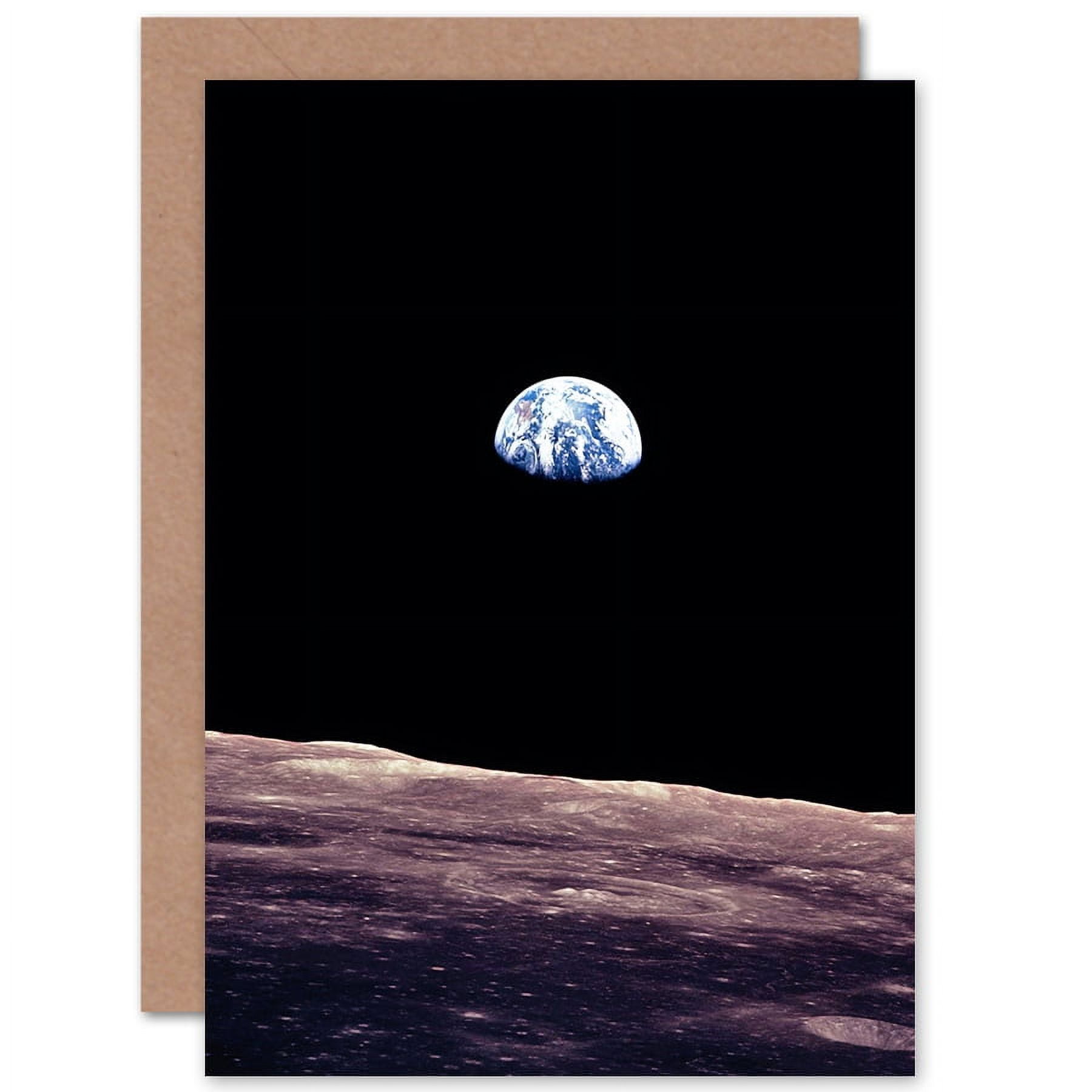 Nasa Earth From Moon 50Th Anniversary Moon Landing Greetings Card Plus ...