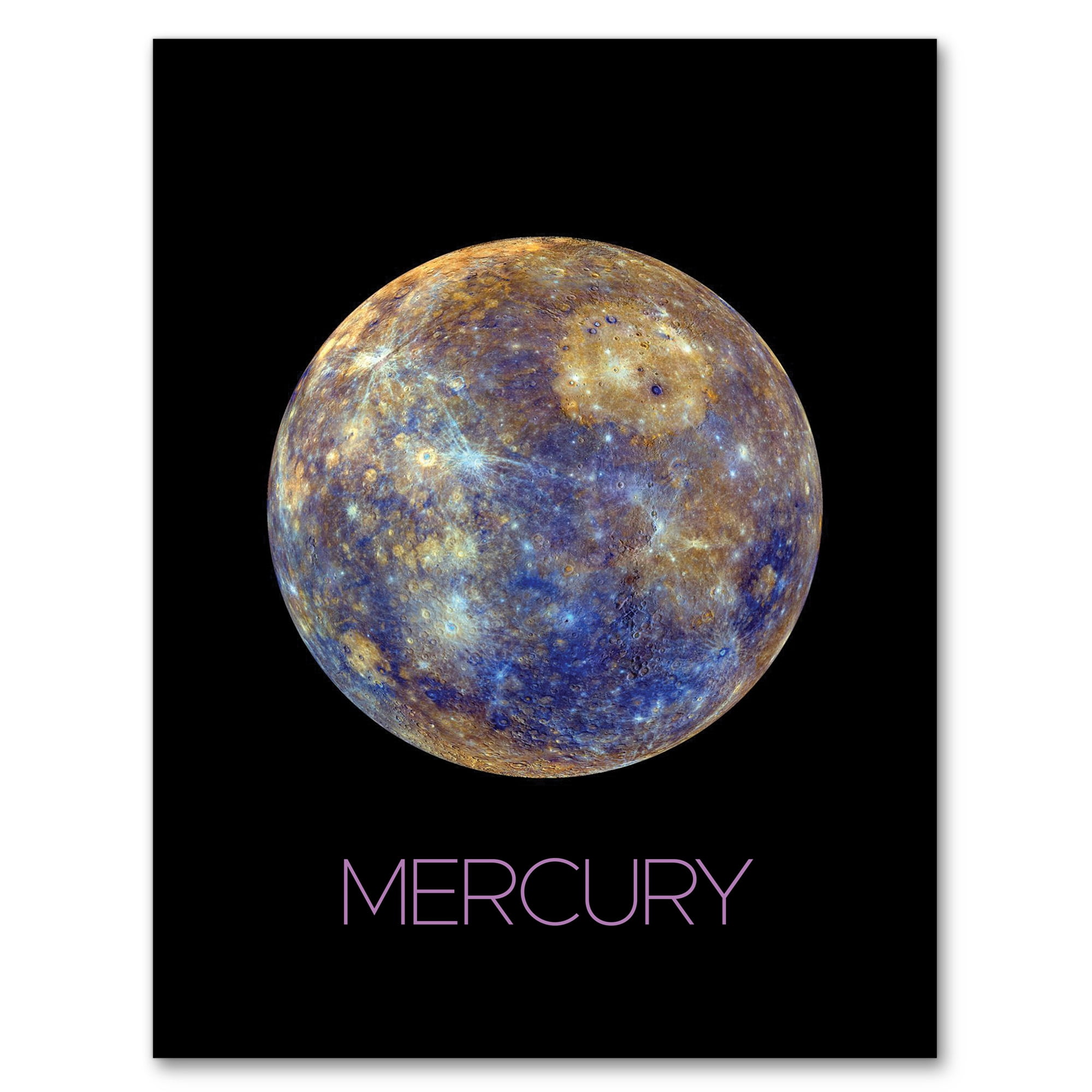 Nasa Explore Mercury Messenger Spacecraft Space Planet Hokusai Crater ...