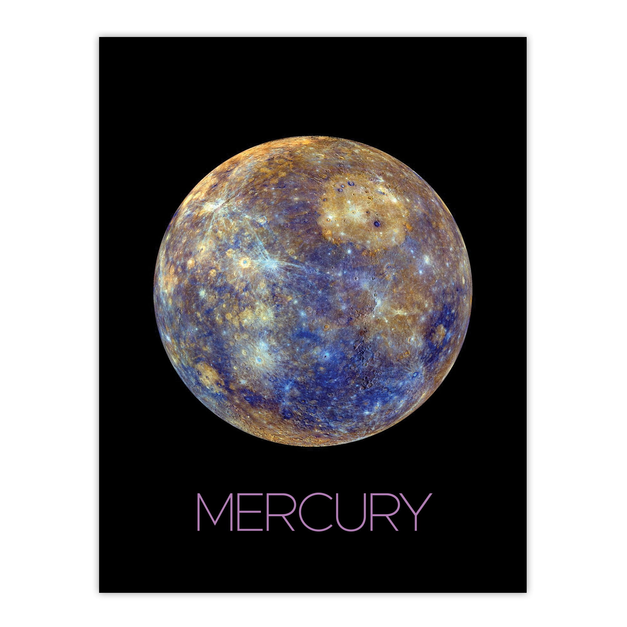 Nasa Explore Mercury Messenger Spacecraft Space Planet Hokusai Crater ...