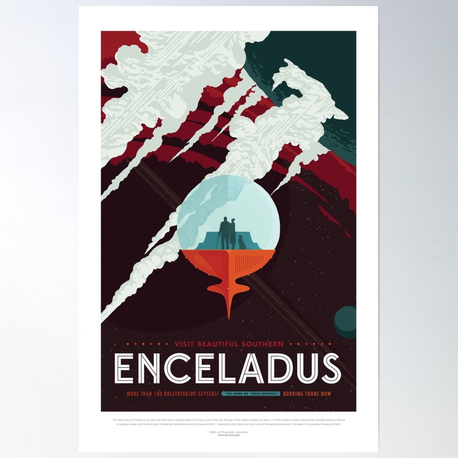 Nasa Jpl Space Tourism: Enceladus (8K Resolution) Poster Wall Art ...