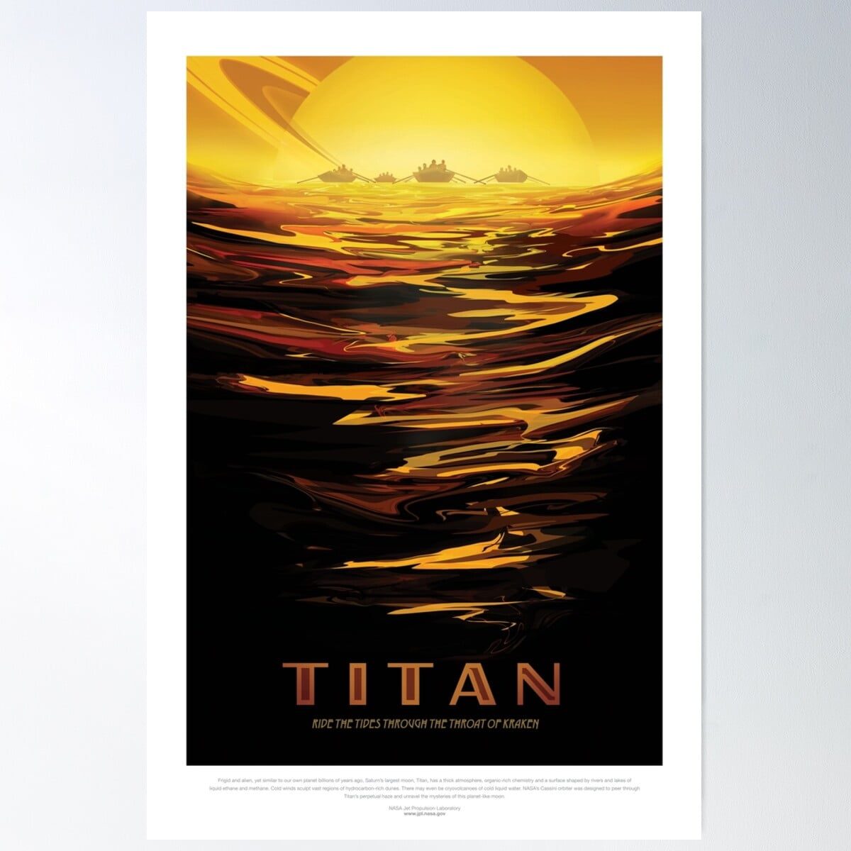 Nasa Jpl Space Tourism: Titan (8K Resolution) Poster Wall Art, Modern ...