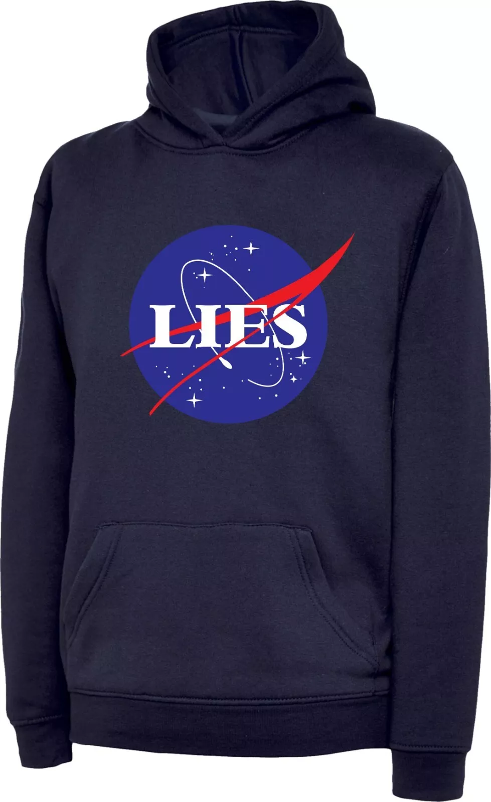 Nasa Lies Flat Earth Funny Hoodie Nasa Logo Parody Joke Fake Nasa Logo ...