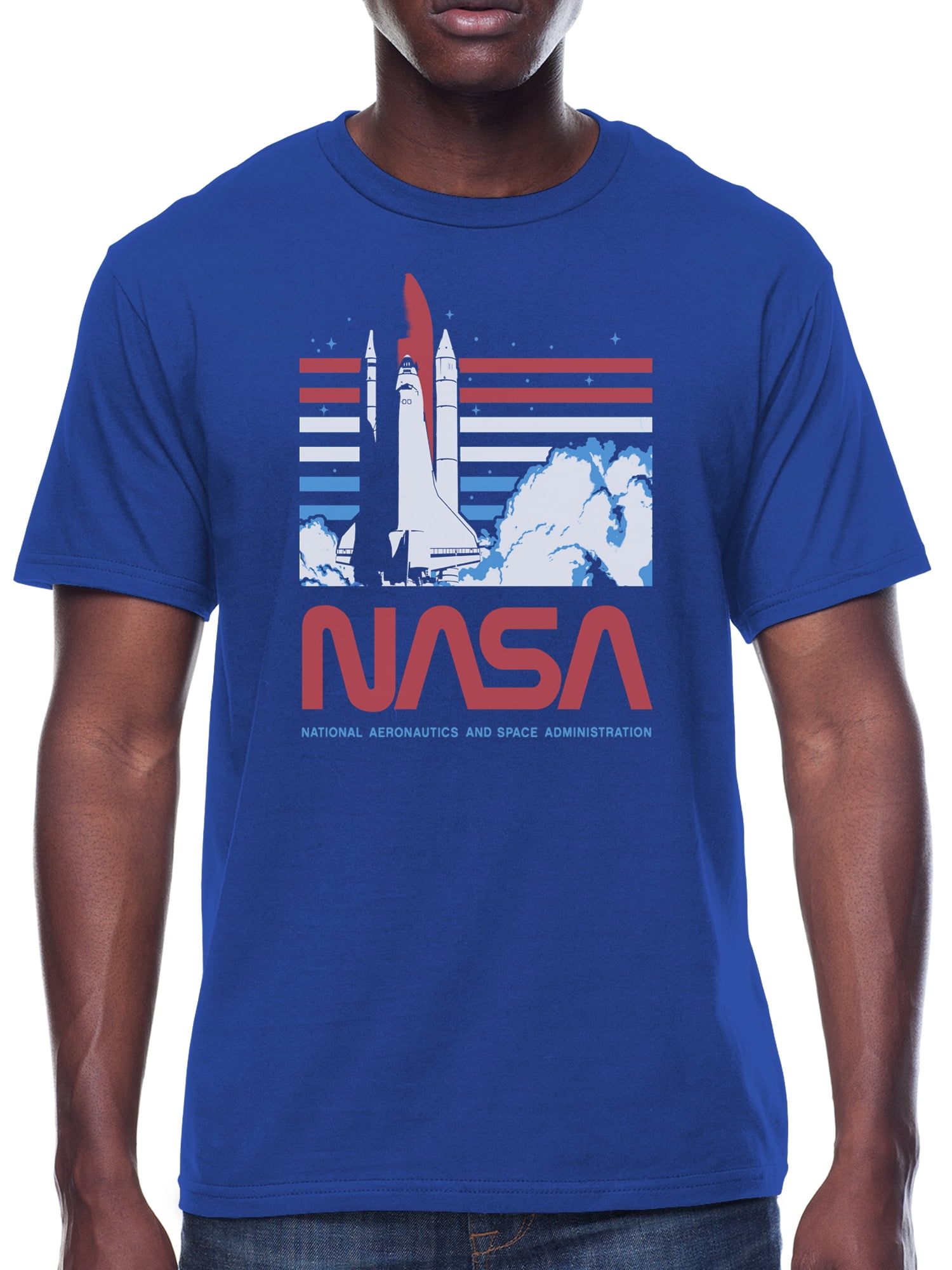 Nasa Americana Graphic Crew Neck Patriotic T-Shirt - Walmart.com