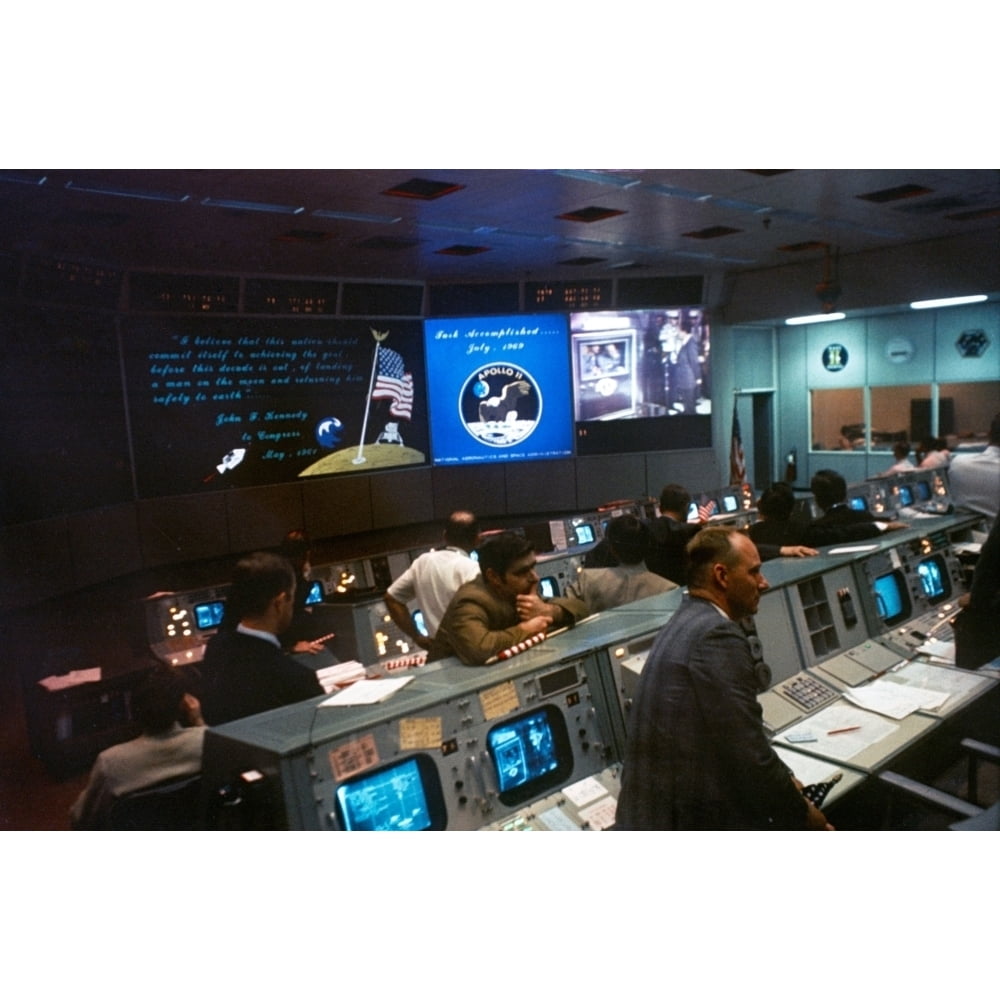 Nasa Mission Control During Apollo 11 Moon Mission. Monitors Show ...
