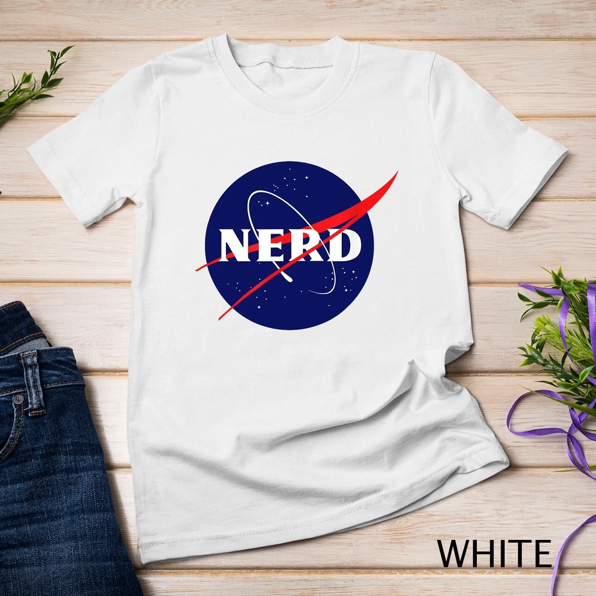 Nasa Nerd Logo Parody Science Astronomy Astronaut T-Shirt, Vintage T ...