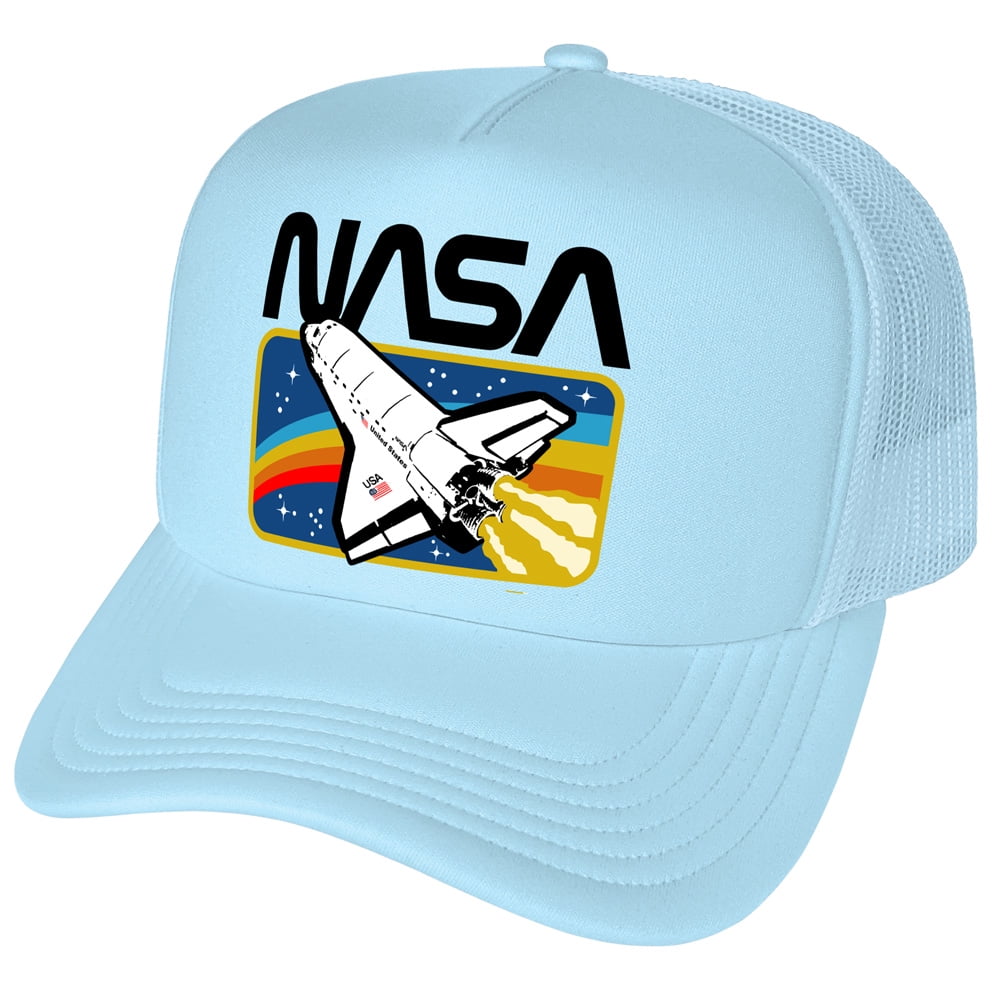Nasa Retro Shuttle Rectangle Foam Snapback Trucker Hat - Unisex for Men ...