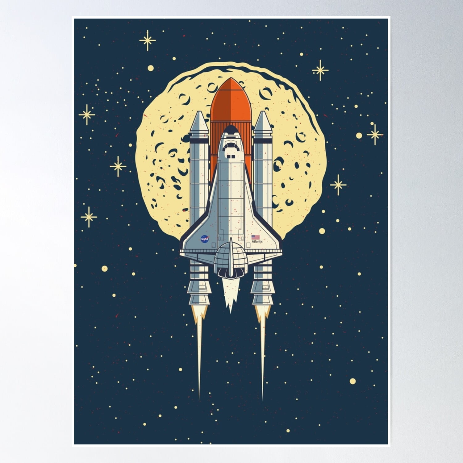 Nasa Space Shuttle Atlantis Poster Wall Art, Modern Wall Decor, 12x18 ...