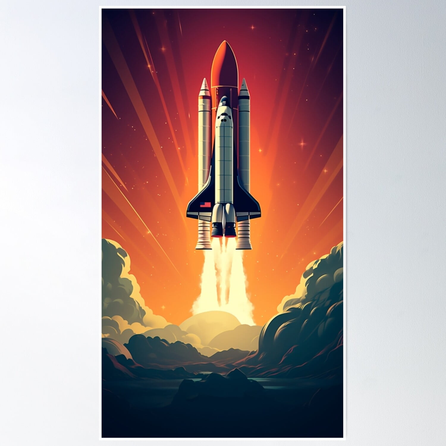 Nasa Space Shuttle Poster Wall Art, Modern Wall Decor, 8x12 UNFRAMED ...