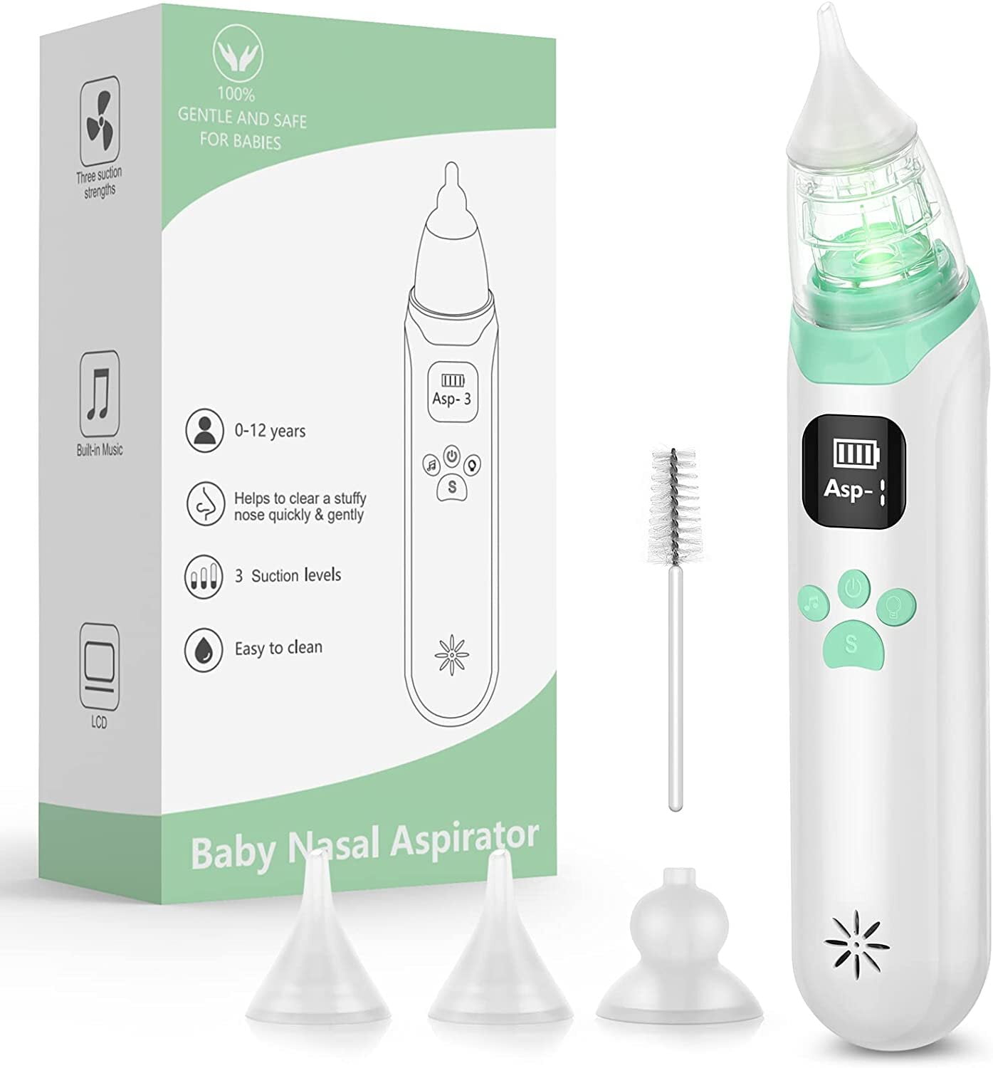 Nasal Aspirator for Baby, Baby Nose Sucker, Booger Sucker for Babies ...