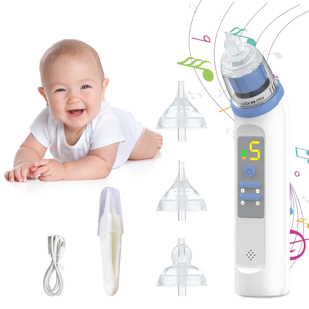 Nasal Aspirator for Baby, Waterproof Baby Nose Sucker, Nose Cleaner ...