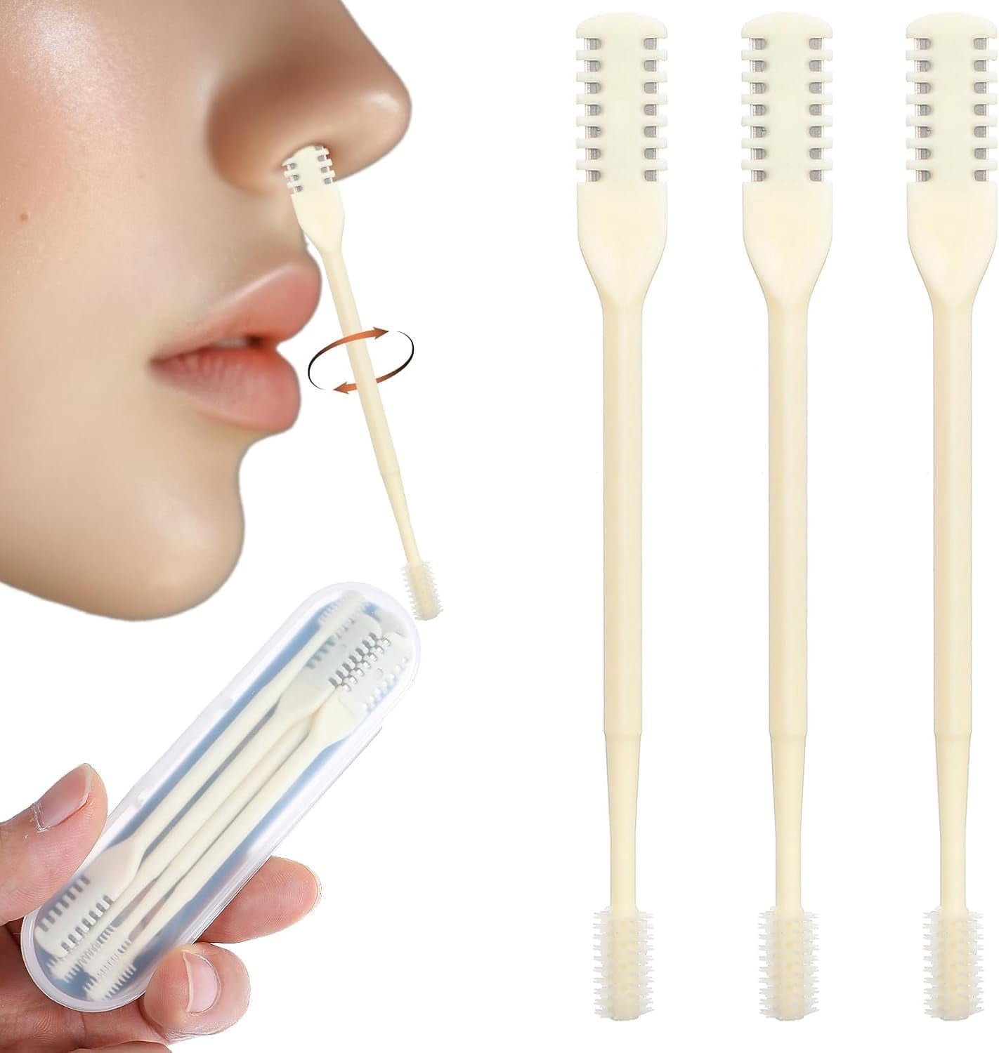Nasal Hair Cutter, 2026 Upgrade 360° Rotating Nose Hair Trimmer with ...