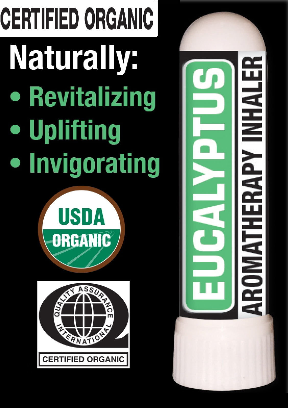 Nasal Inhaler Aromatherapy Eucalyptus - USDA Certified Organic - Made ...
