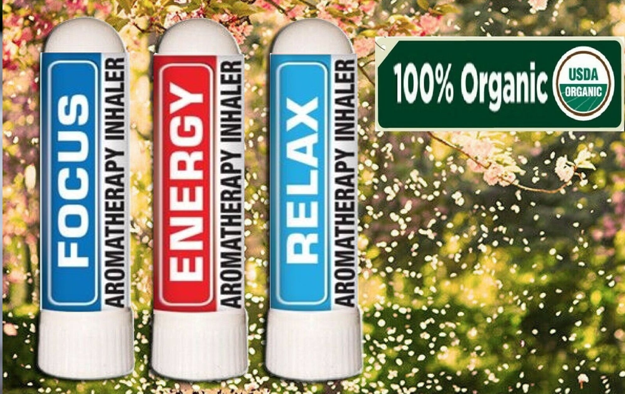 Nasal Inhaler Aromatherapy Gift Set of 3 - Energy Focus Relax - Made ...