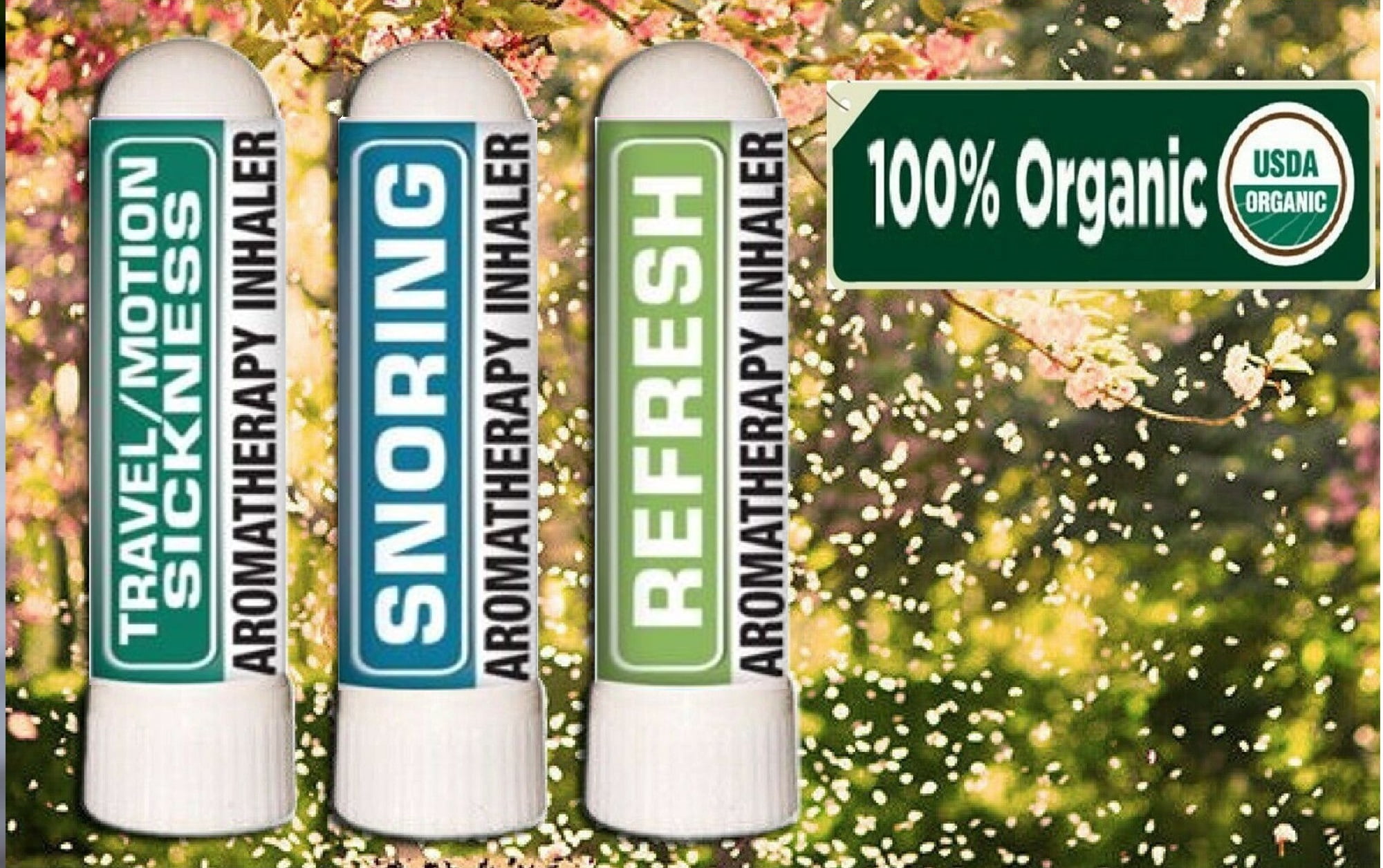 Nasal Inhaler Aromatherapy Gift Set of 3 - Snoring, Travel/Motion ...