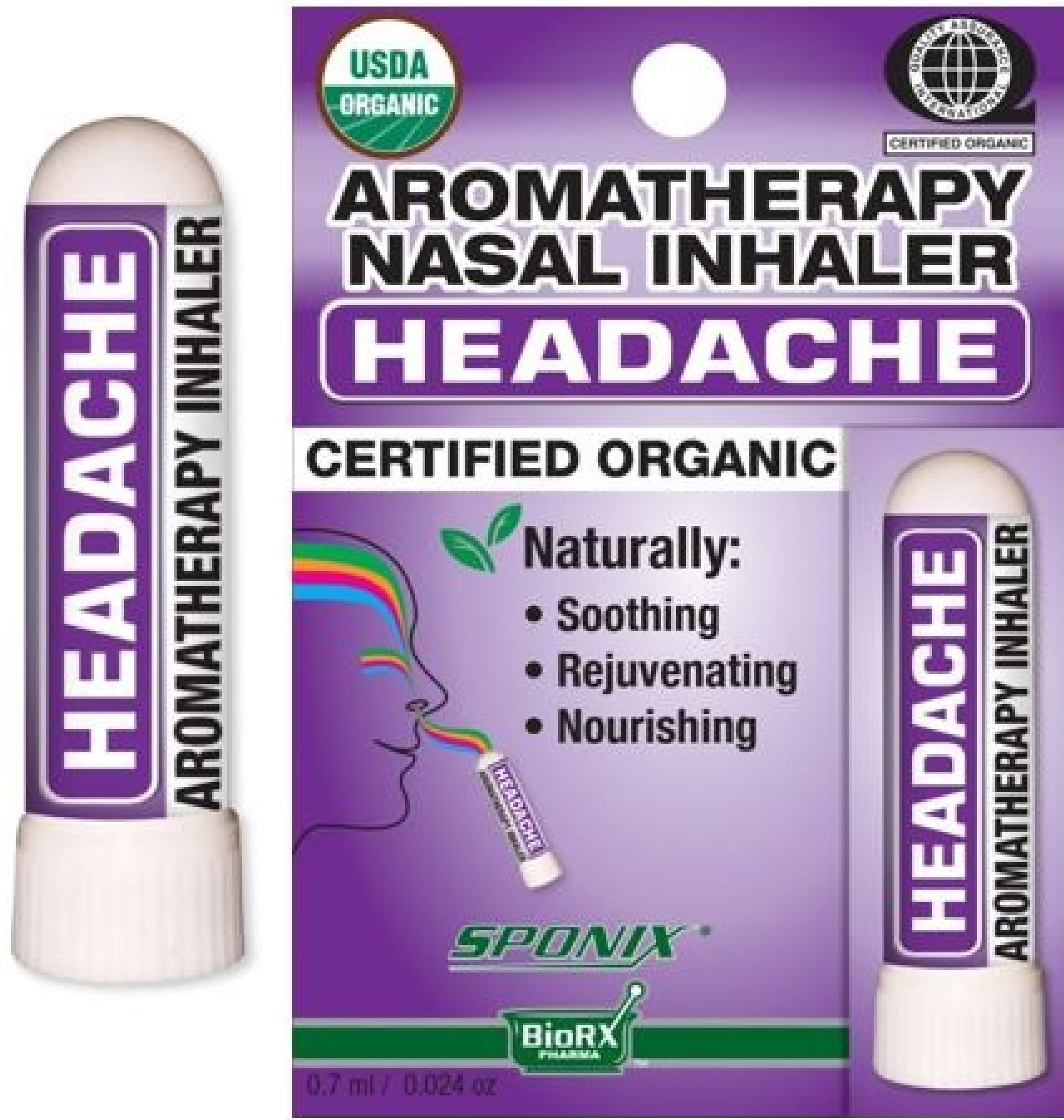 Nasal Inhaler Aromatherapy Headache - USDA Certified Organic - Made ...