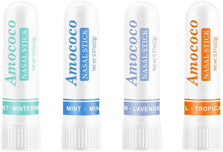 Nasal Inhaler Sticks, Aromatherapy Set with Mint, Lavender and Tropical ...