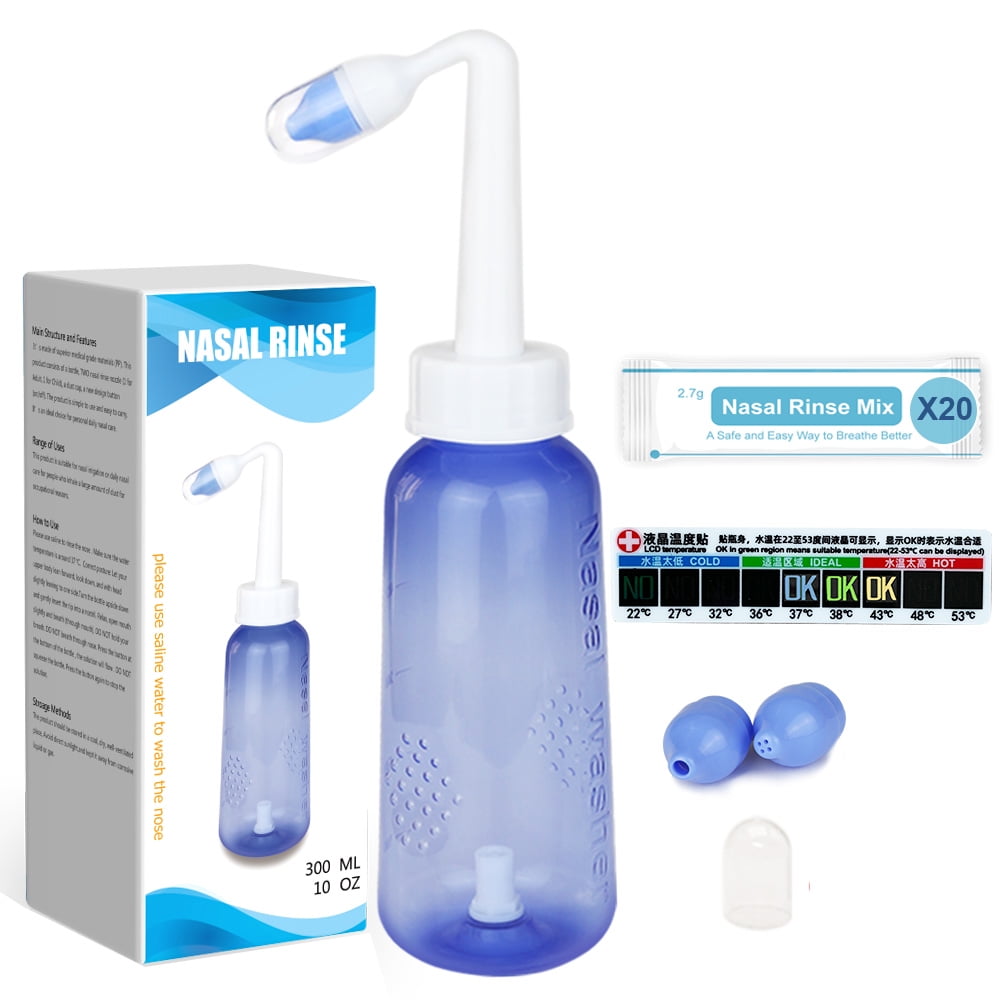 Meisikeli Nasal Irrigation System-Neti Pot Kit, 300ml 10oz Sinus Rinse ...