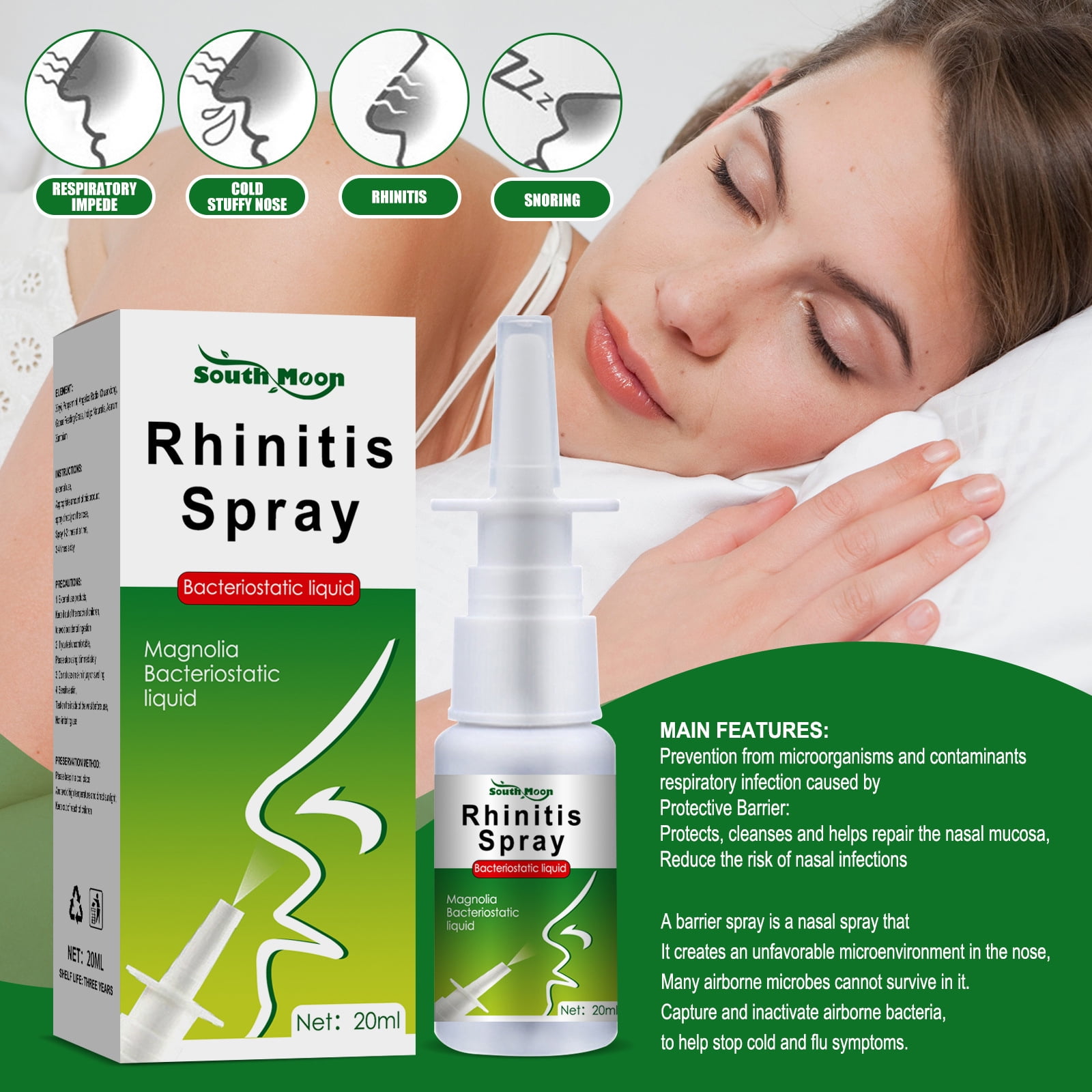 Nasal Spray,South Spray Nose Spray Lsfyyds Nose Drowsy Spray Non Drowsy ...
