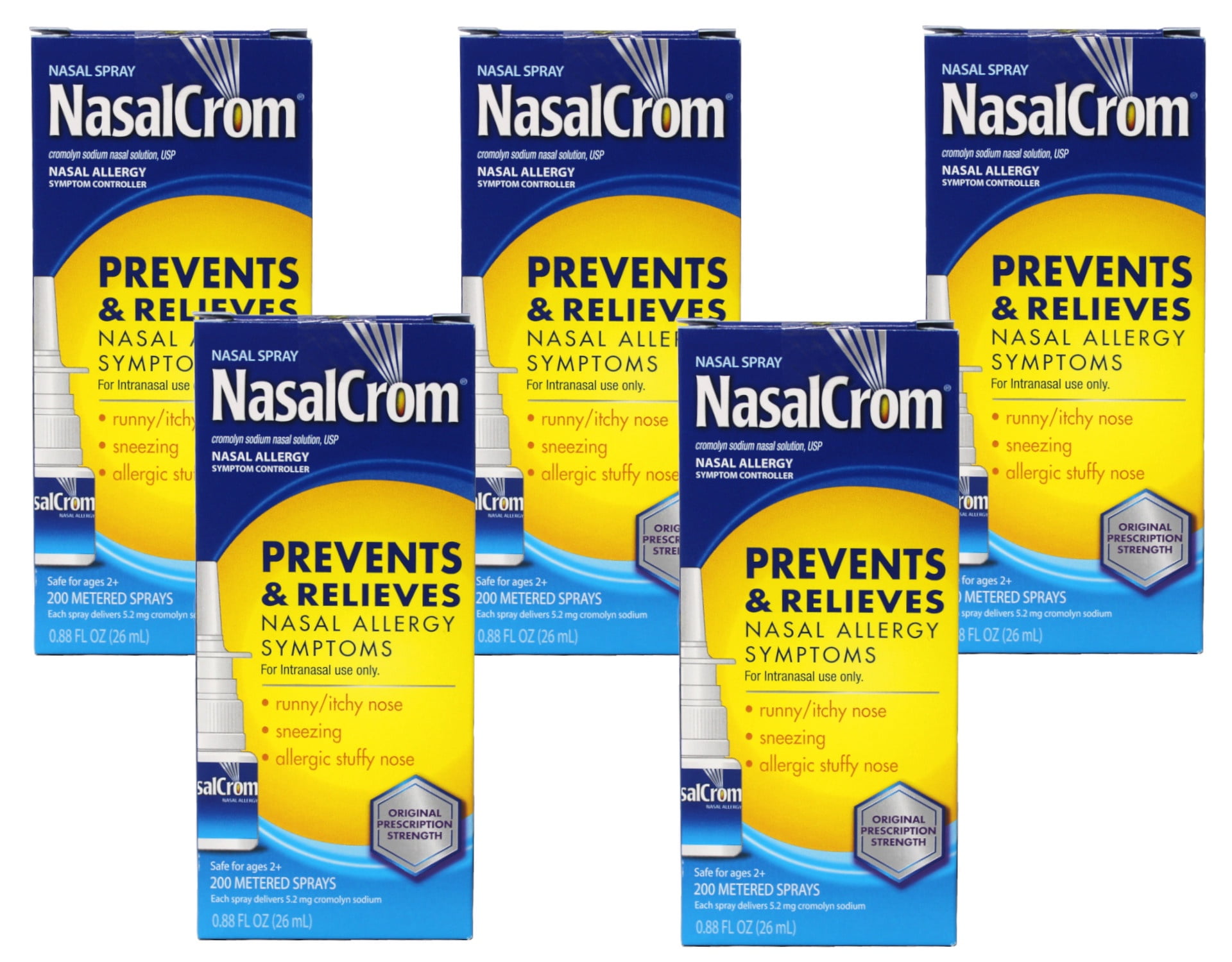 NasalCrom Nasal Allergy Symptom Controller Spray - 0.88 oz, Pack of 5 ...