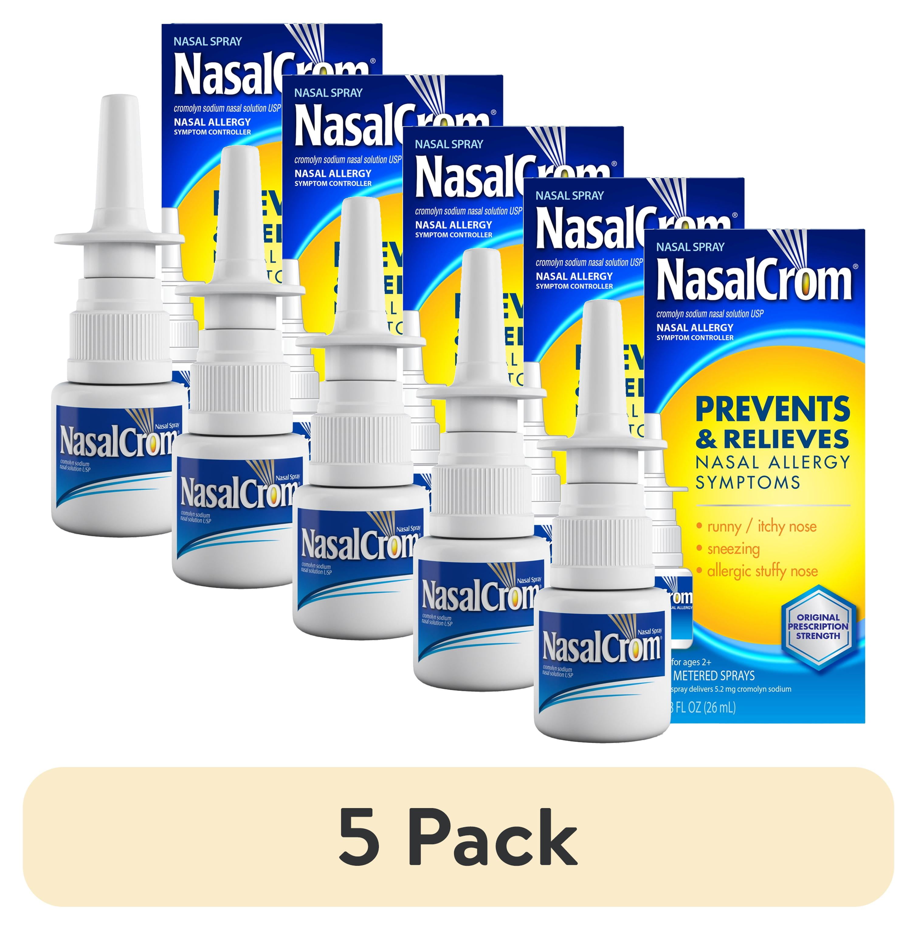 (5 pack) NasalCrom Nasal Spray Allergy Symptom Controller, 200 Sprays ...