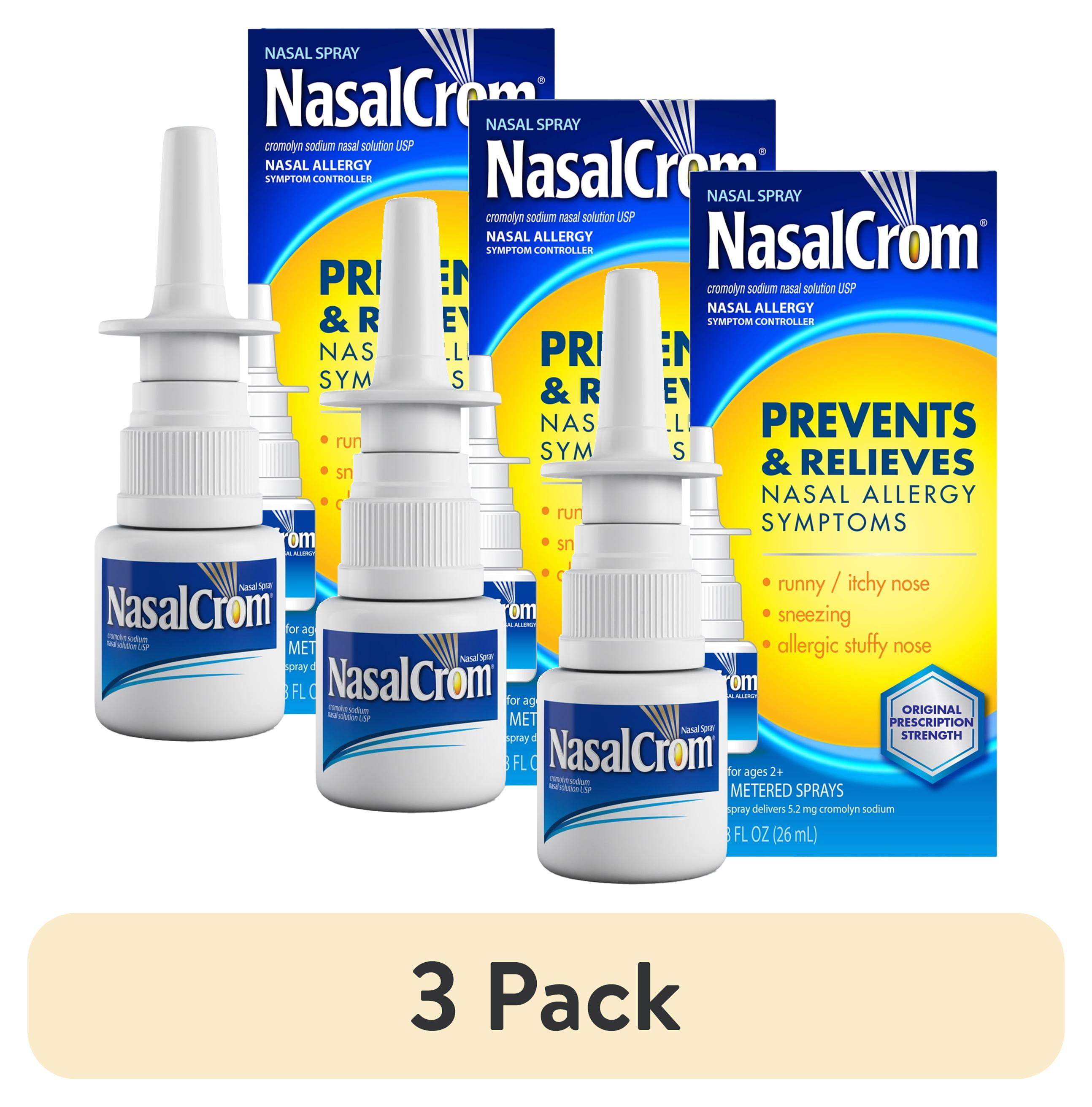(3 pack) NasalCrom Nasal Spray Allergy Symptom Controller, 200 Sprays ...