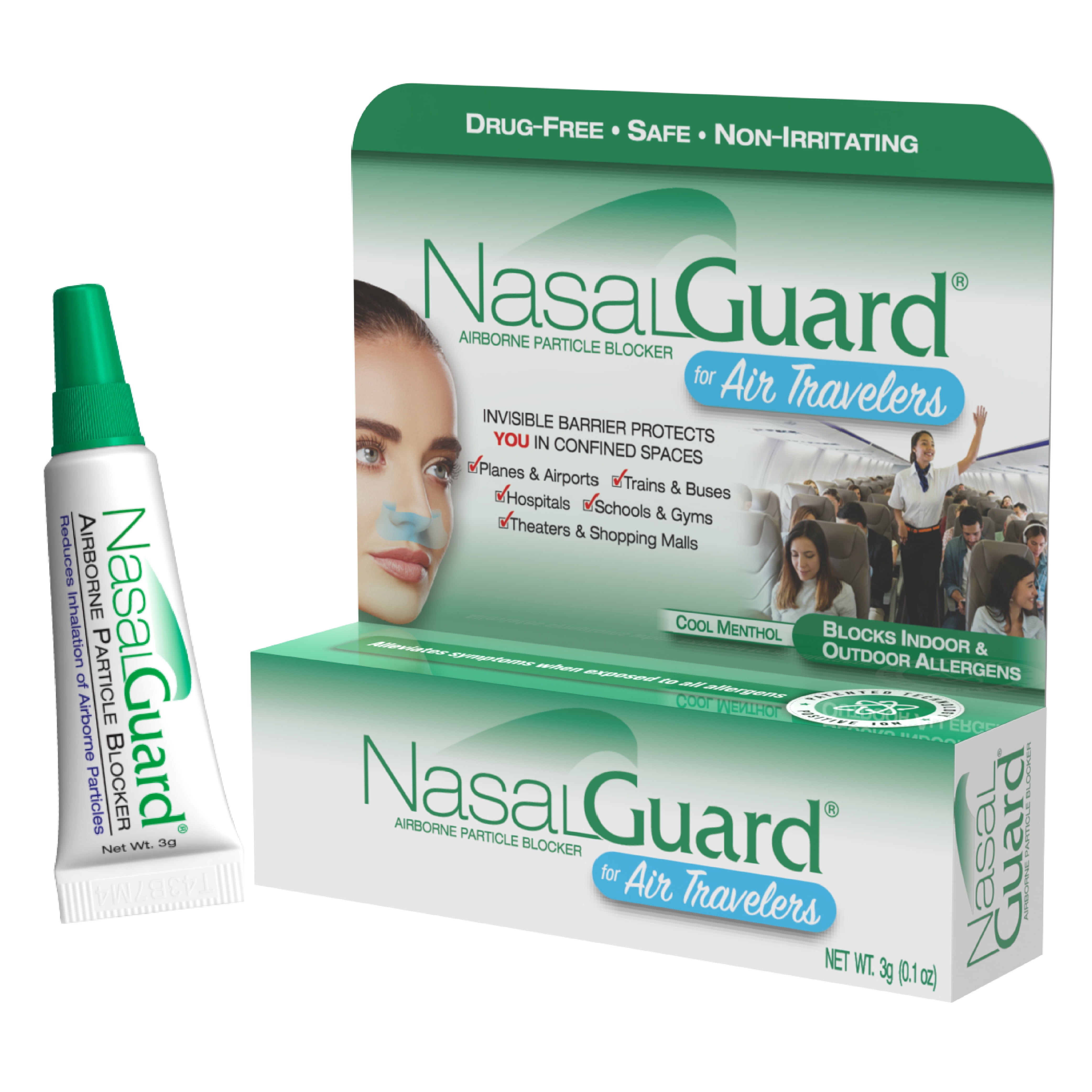 NasalGuard Air Travelers Gel, Allergen Blocker, Symptom Reliever, Non ...