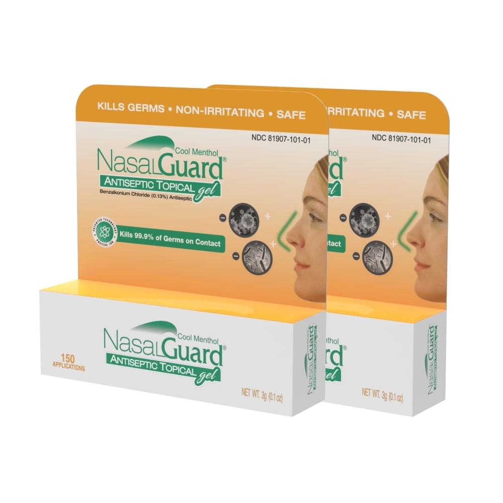 NasalGuard Antiseptic Topical Gel - Kills 99.9% of Germs - Patented ...