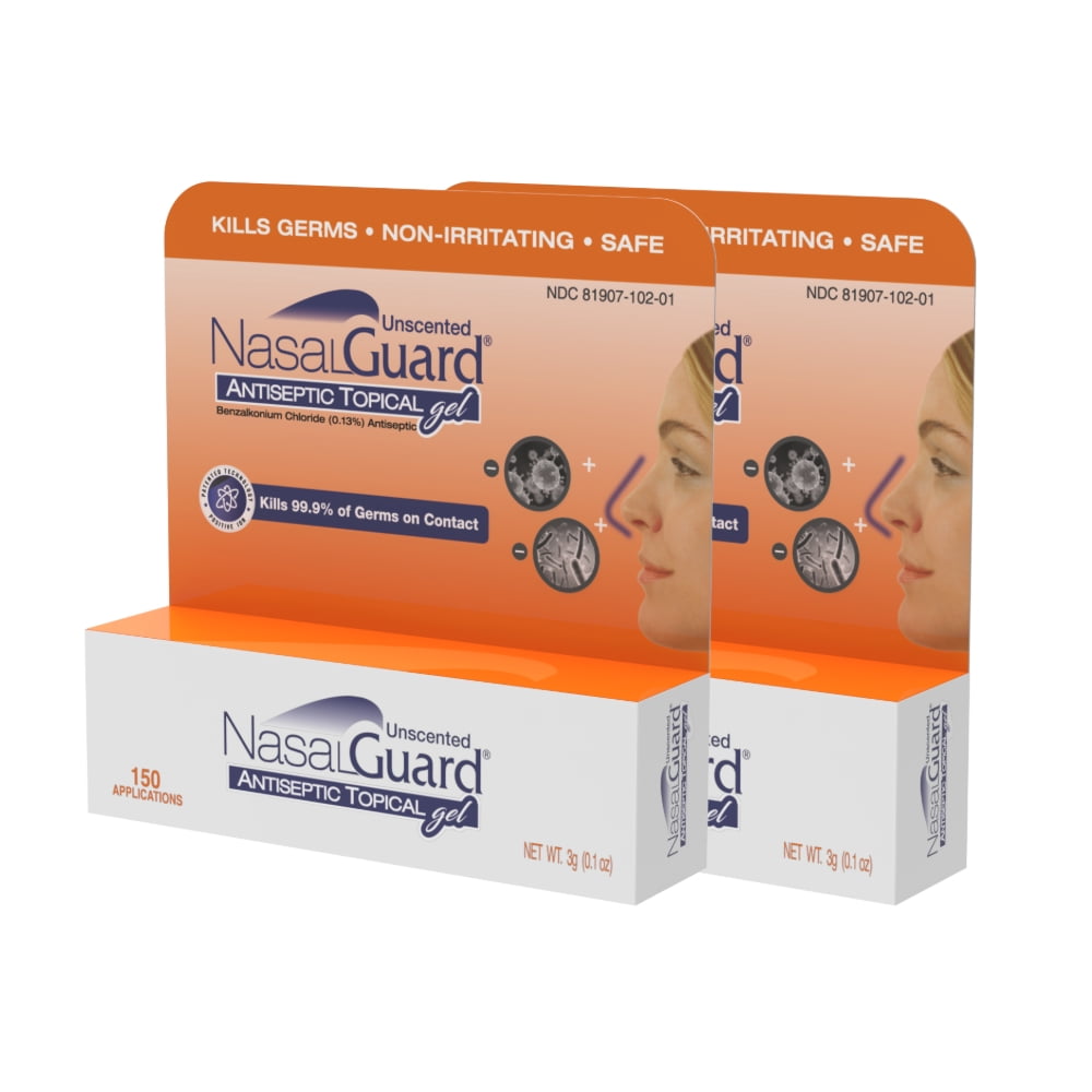 NasalGuard Antiseptic Topical Gel - Kills 99.9% of Germs - Patented ...