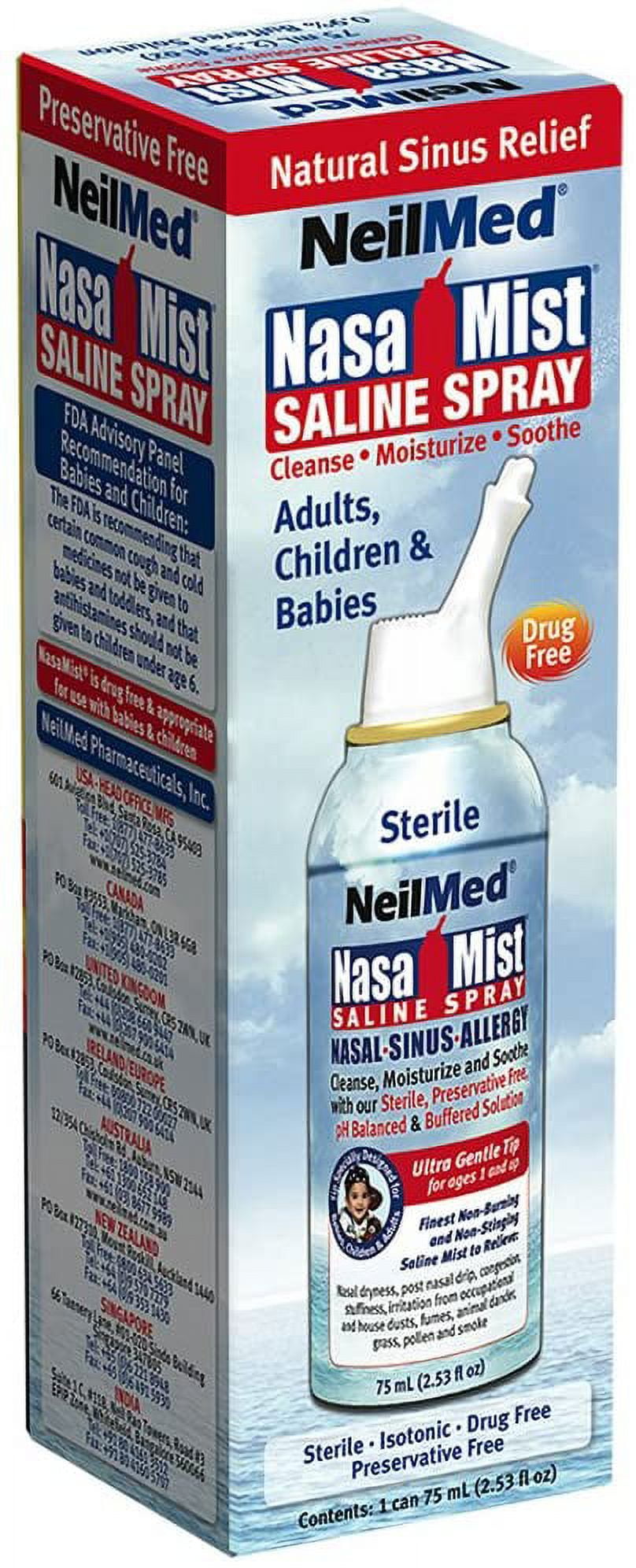 Nasamist Saline Spray, 75 Ml Part No. 5075 (1/ea) - Walmart.com