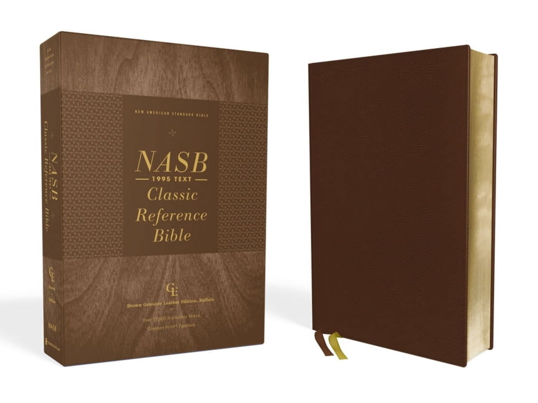 Nasb, Classic Reference Bible, Genuine Leather, Buffalo, Brown, Red ...