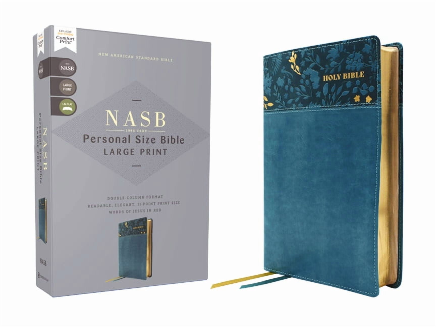 Nasb, Personal Size Bible, Large Print, Leathersoft, Teal, Red Letter ...