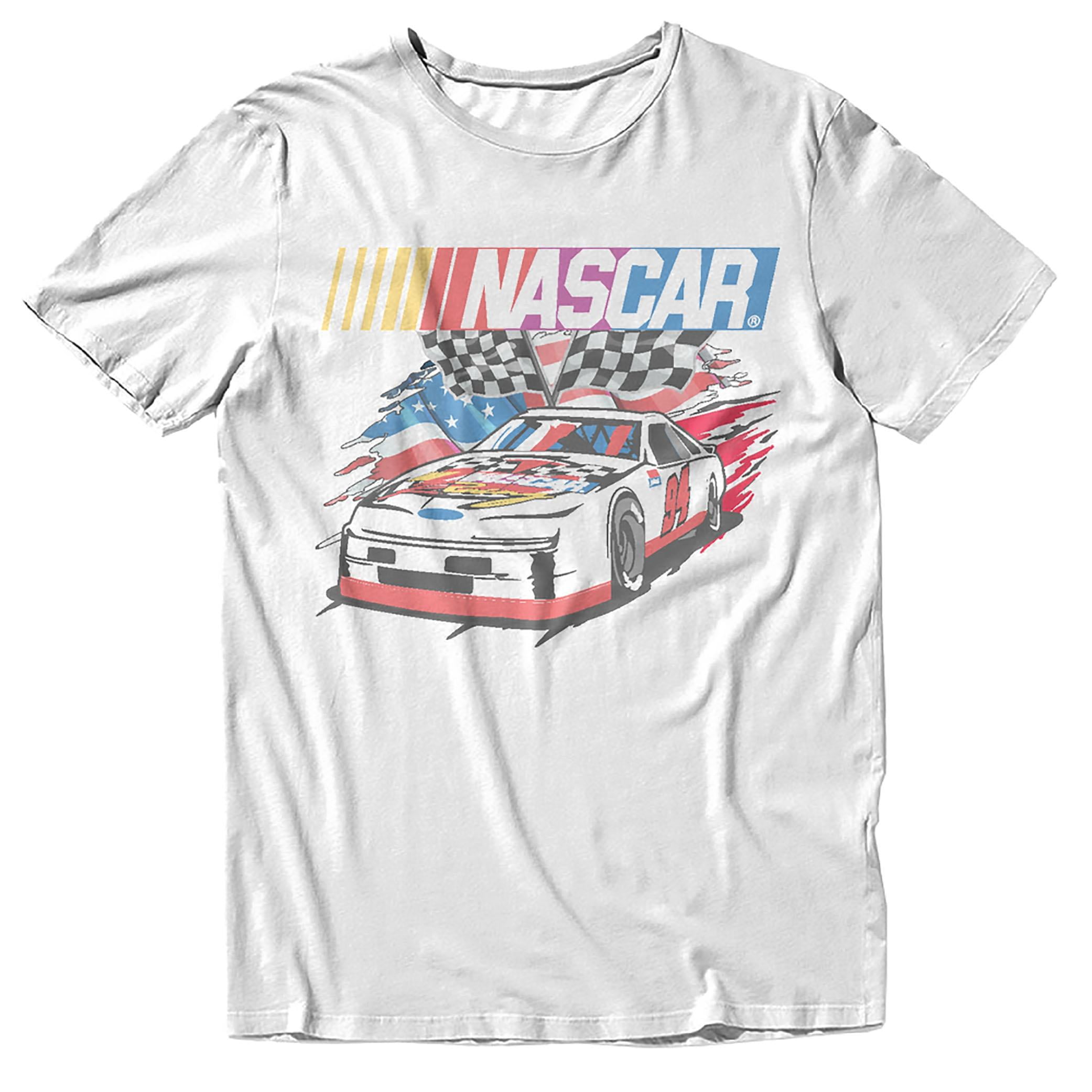 Nascar American Pride Mens and Womens Short Sleeve T-Shirt (White, S ...