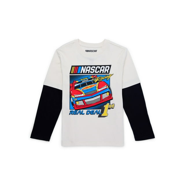 Nascar Boys Long Sleeve Graphic Tee Shirt, Sizes 4-18 - Walmart.com