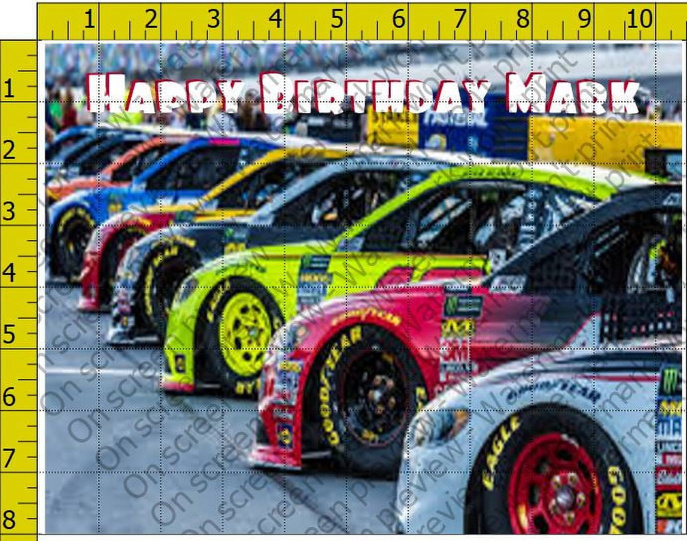 Nascar Racing Cars Lineup Personalized Birthday Edible Frosting Image 1 ...