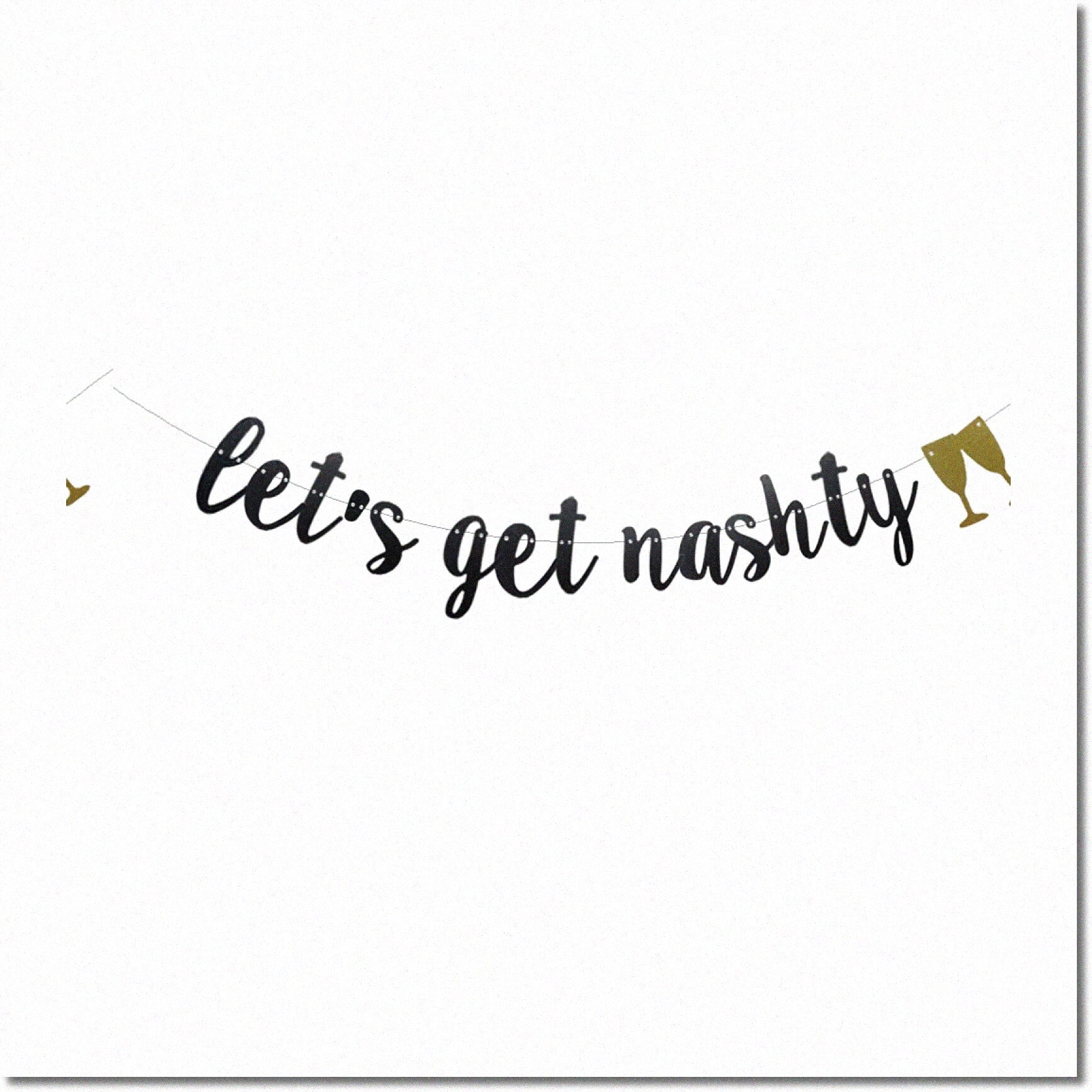 Nashty Night Glitter Party Pack - Black Decorations, Pre-Strung Letters ...