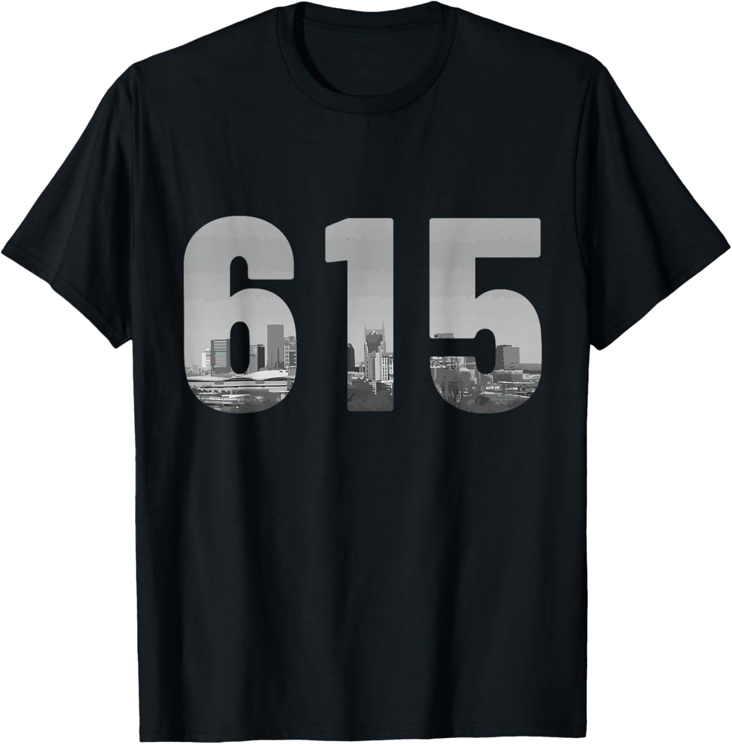 Nashville 615 Area Code Skyline Tennessee Music City Vintage T-Shirt ...