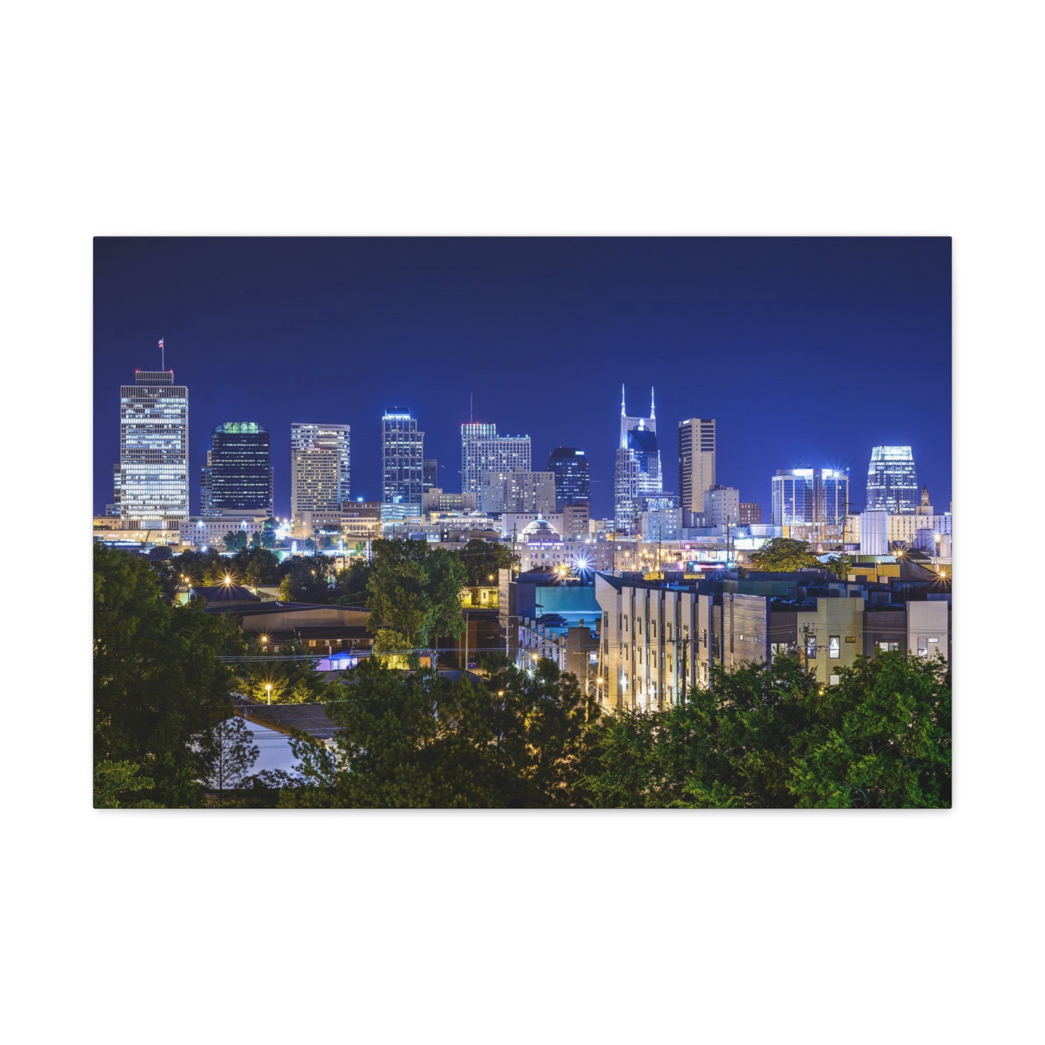 Nashville Night Skyline Canvas Artwork Breathtaking Stunning Cityscape ...
